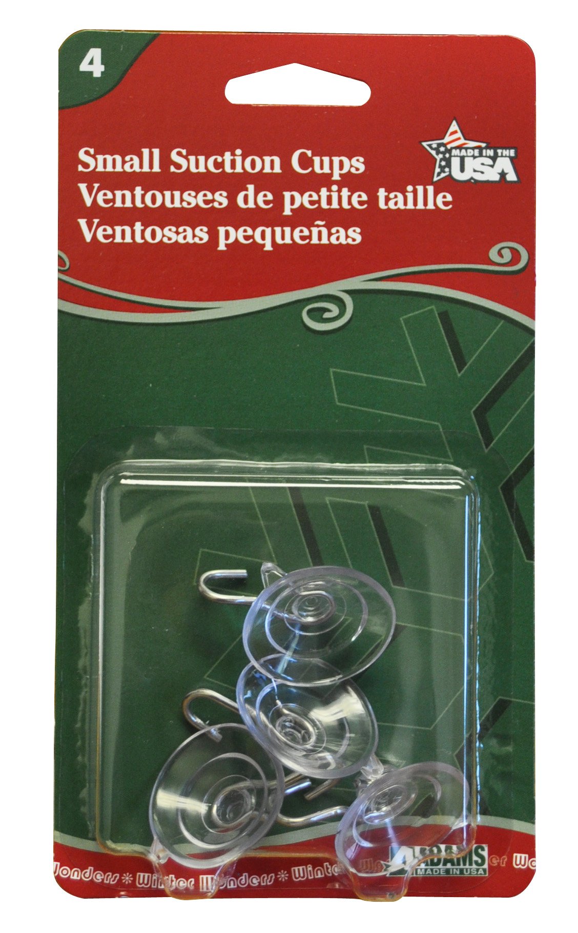 Adams Christmas 7500-77-1043 Small Suction Cup, 4-Pack