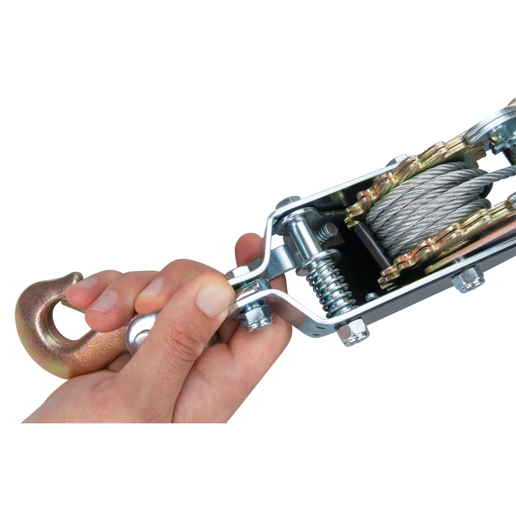 Performance Tool 50-100 Dual Gear Power Puller - 2 Ton Capacity Winch With 6' aircraft cable