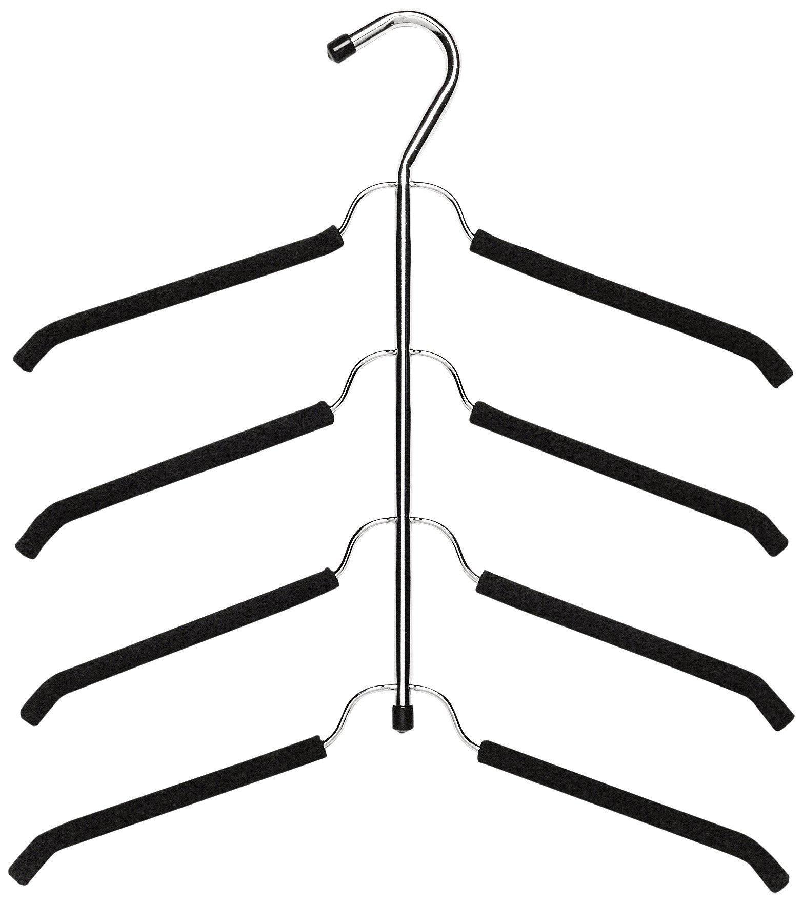 Whitmor Chrome and Foam Blouse Hanger, 4-Tier, Chrome & Black