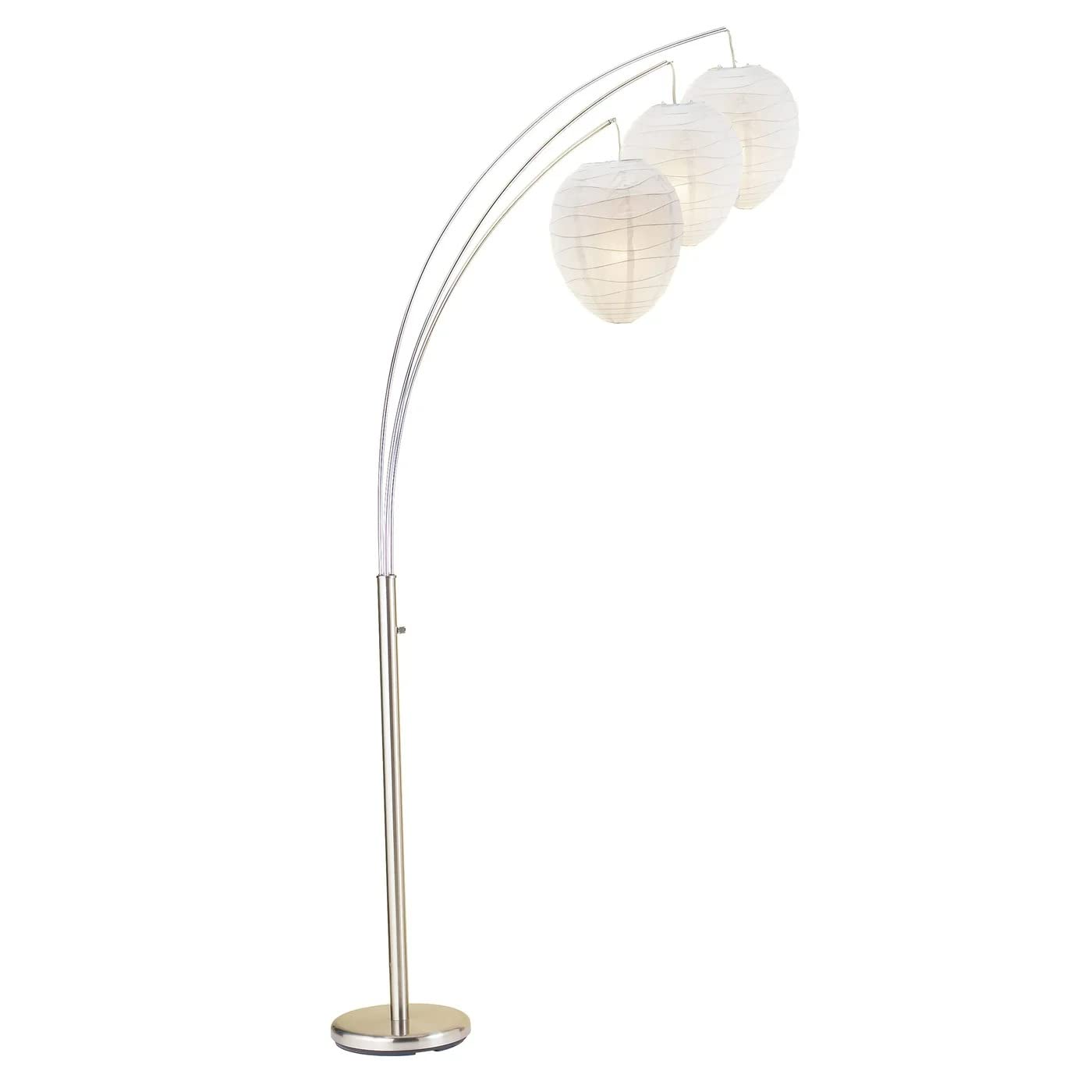 Adesso Home 4108-22 Transitional Three Light Floor Lamp from Belle Collection in Pwt, Nckl, B/S, Slvr. Finish, 46.00 inches, Brushed Steel