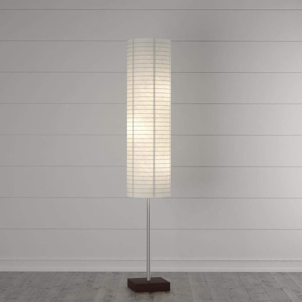 Adesso Home 4099-15 Transitional Three Light Floor Lamp from Gyoza Collection in Pwt, Nckl, B/S, Slvr. Finish, Walnut Rubber Wood/Brushed Steel