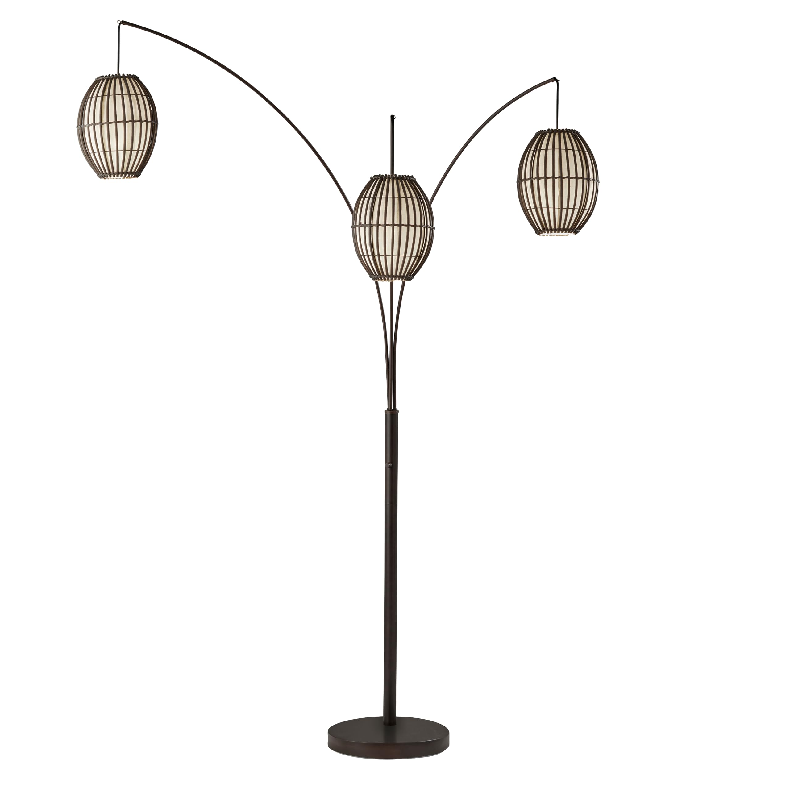 Adesso 4026-26 Maui Arc Lamp, 82 in, 3x60W Incandescent,13 CFL, Antique Bronze, 1 Floor Lamp