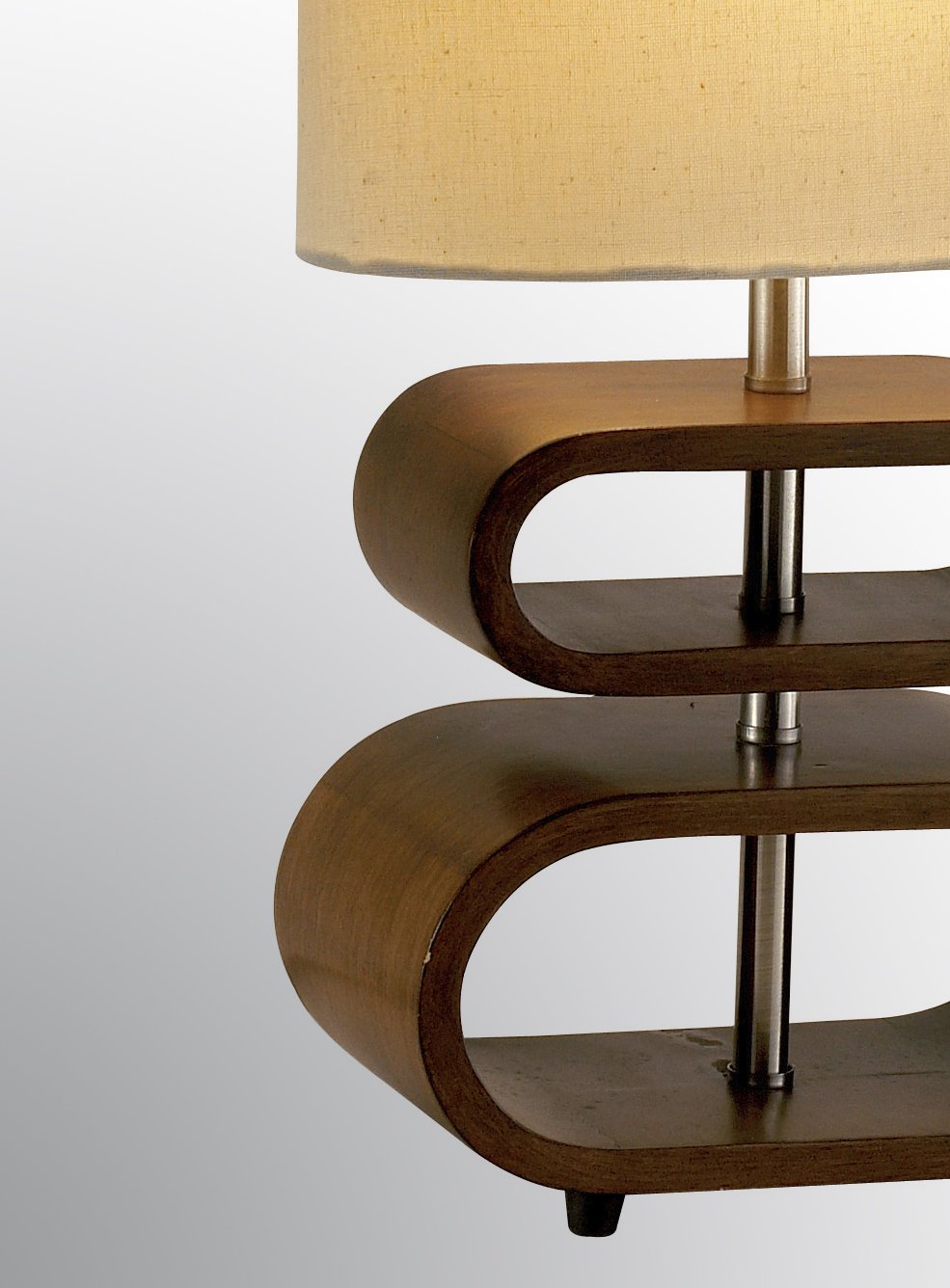 Adesso 3202-15 Rhythm Table Lamp, 19.5 in, 60 W Incandescent/13W CFL, Walnut PVC Veneer on MDF, 1 Table Lamp