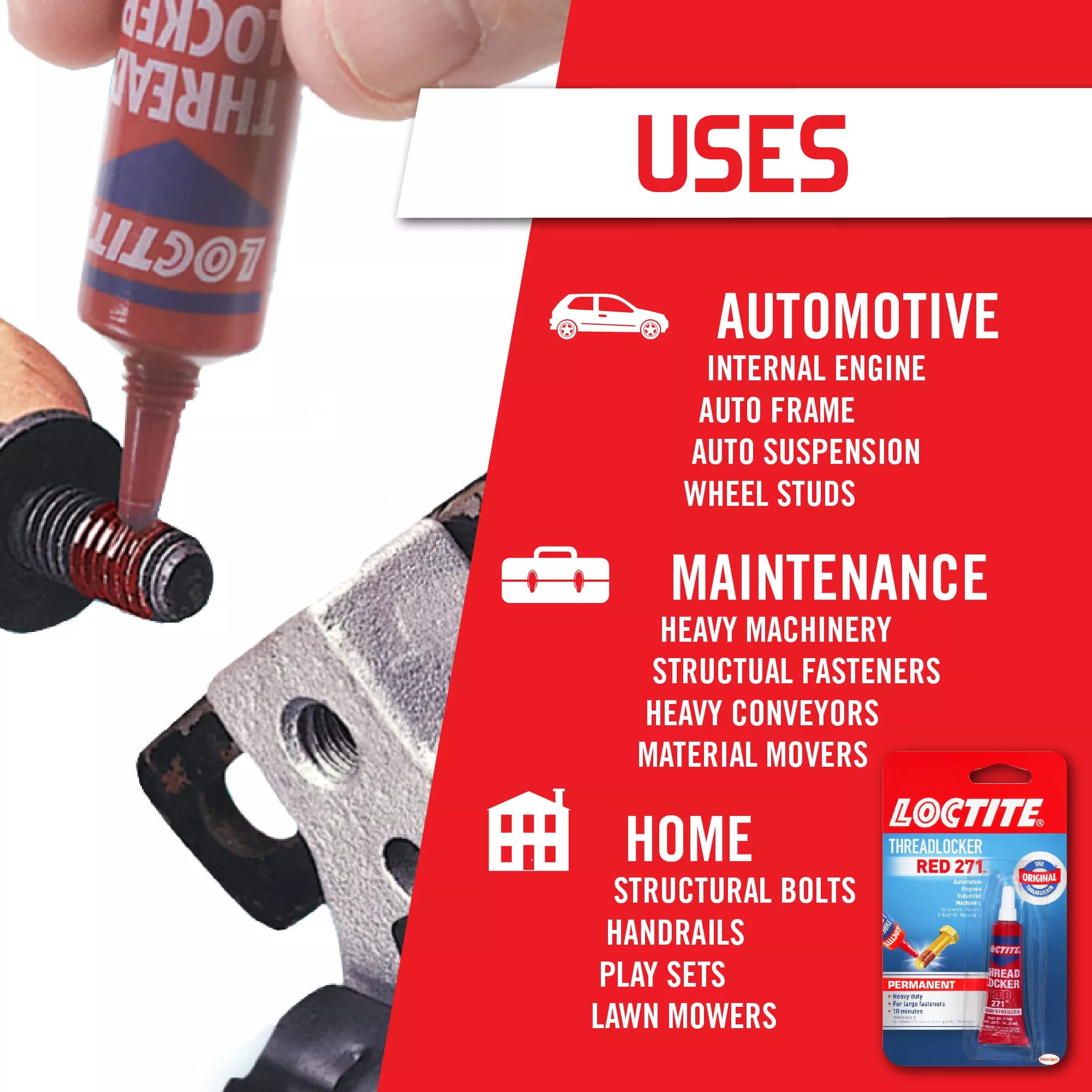 Loctite Threadlocker Red 271 Red 0.2 fl oz, 1 Tube