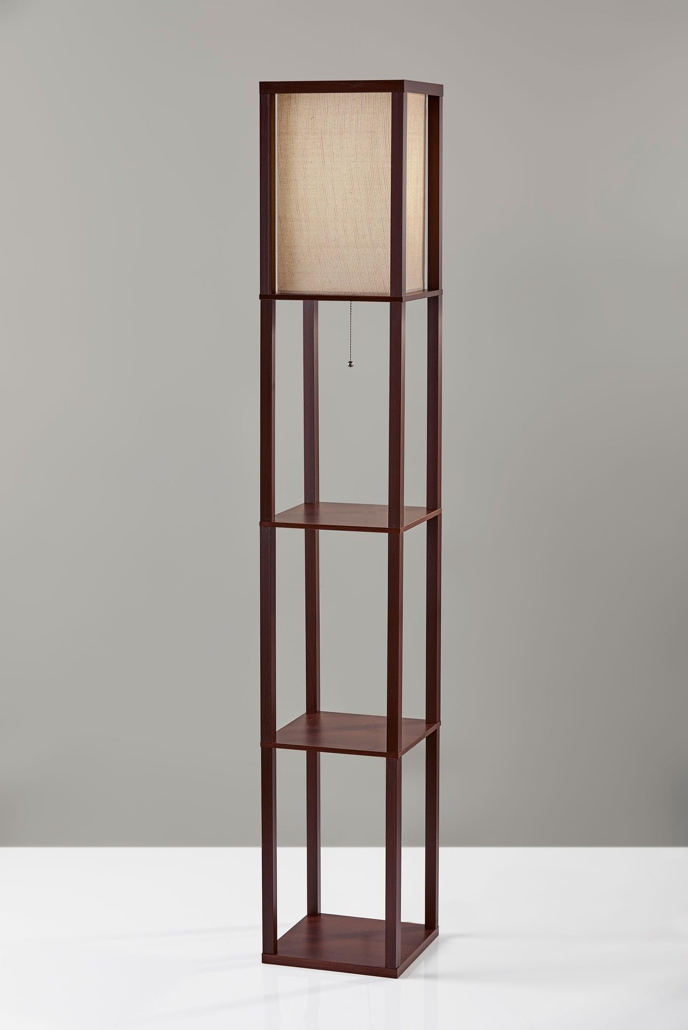 Adesso 3138-01 Wright 63 In. Floor Lamp - Smart Switch Compatible Light Fixtures with Two Storage Shelves. Lighting Accessories , Black