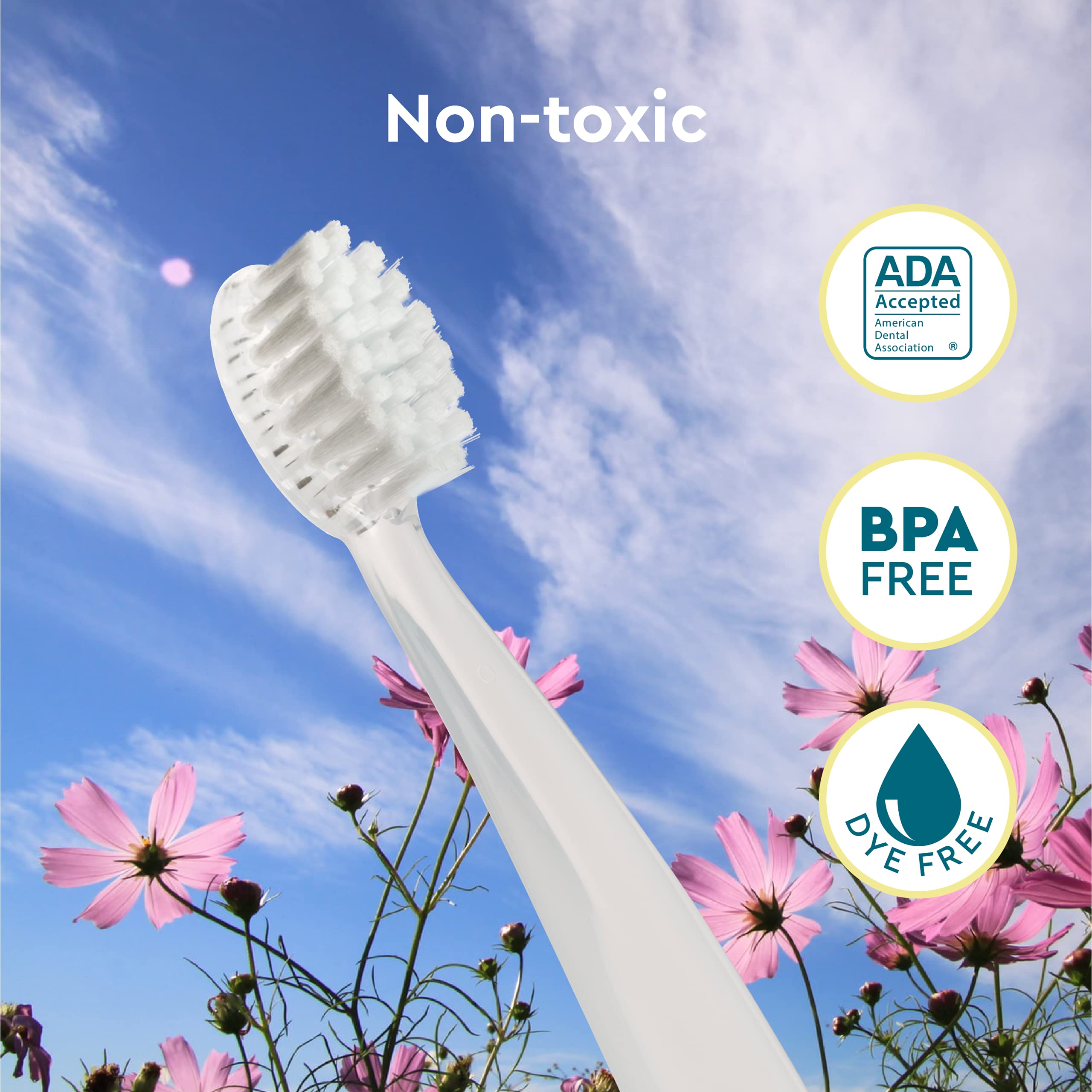 RADIUS Children's Toothbrush Pure Brush Ultra Soft BPA Free ADA Accepted Designed for Delicate Teeth for Kids 6 Months and Up - Clear - Pack of 1