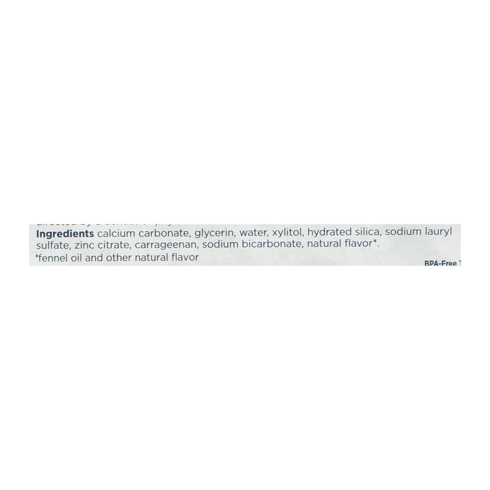 Tom's of Maine Fluoride-Free Antiplaque & Whitening Natural Toothpaste, Fennel, 5.5 oz.