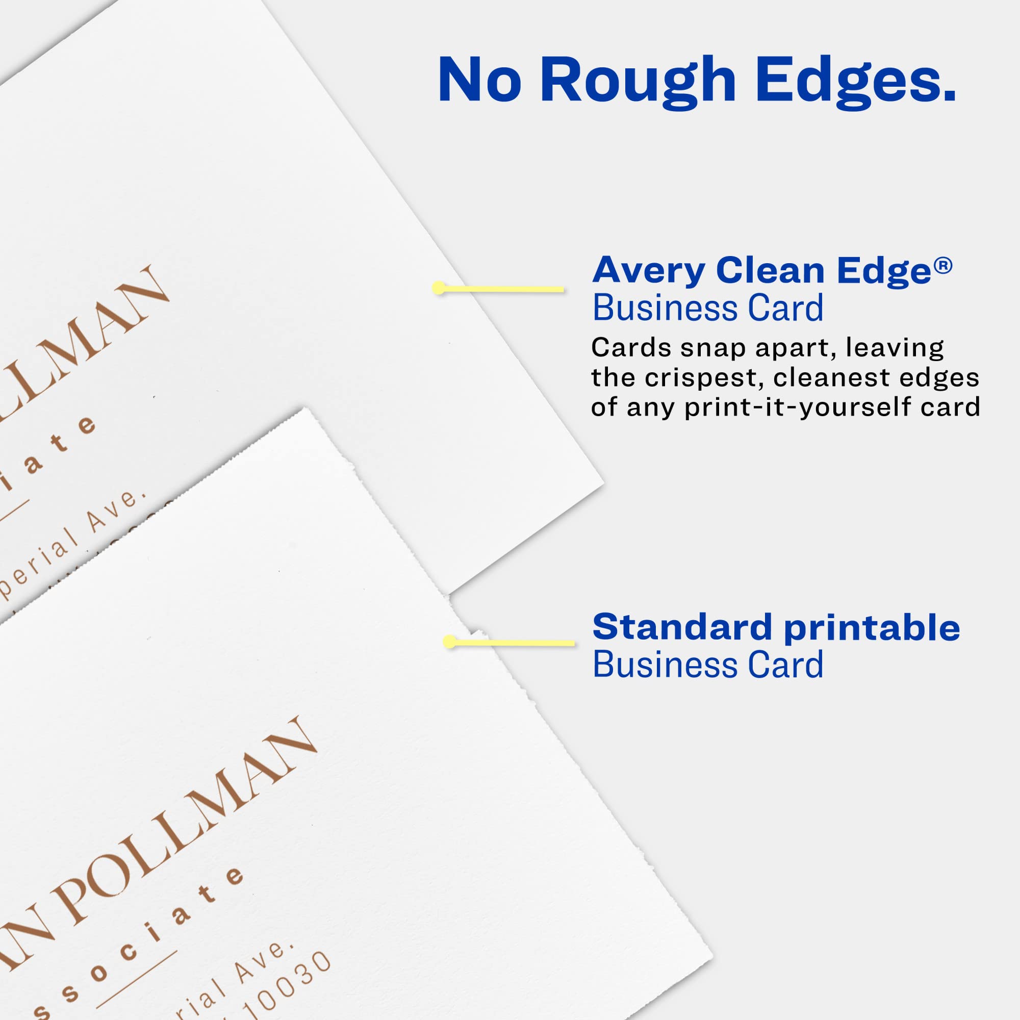 Avery Printable Business Cards, Inkjet Printers, 90 Cards, 2 x 3.5, Clean Edge, Heavyweight (28878)