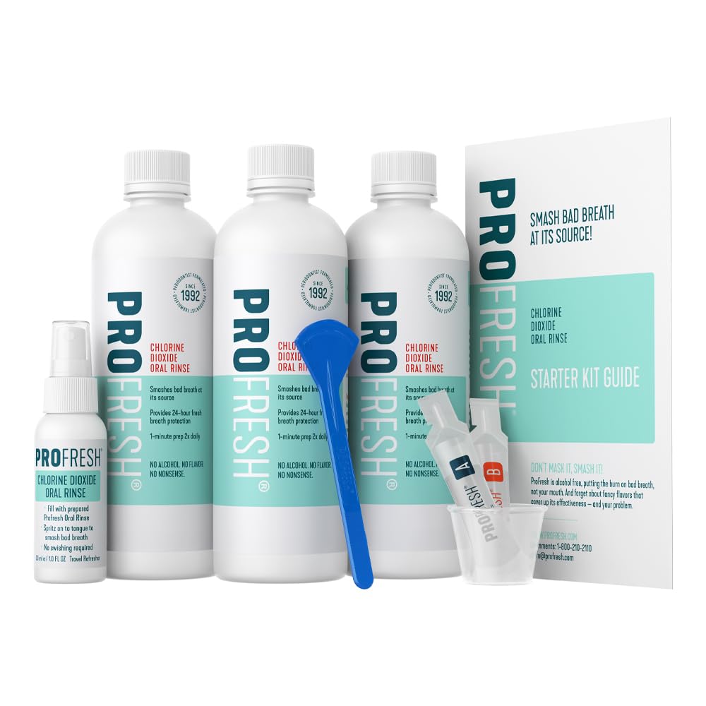 *New Look, Same Great Product* ProFresh BreathCare System Starter Kit - 3 Bottles with Activator Pacs™ & Tongue Cleaner