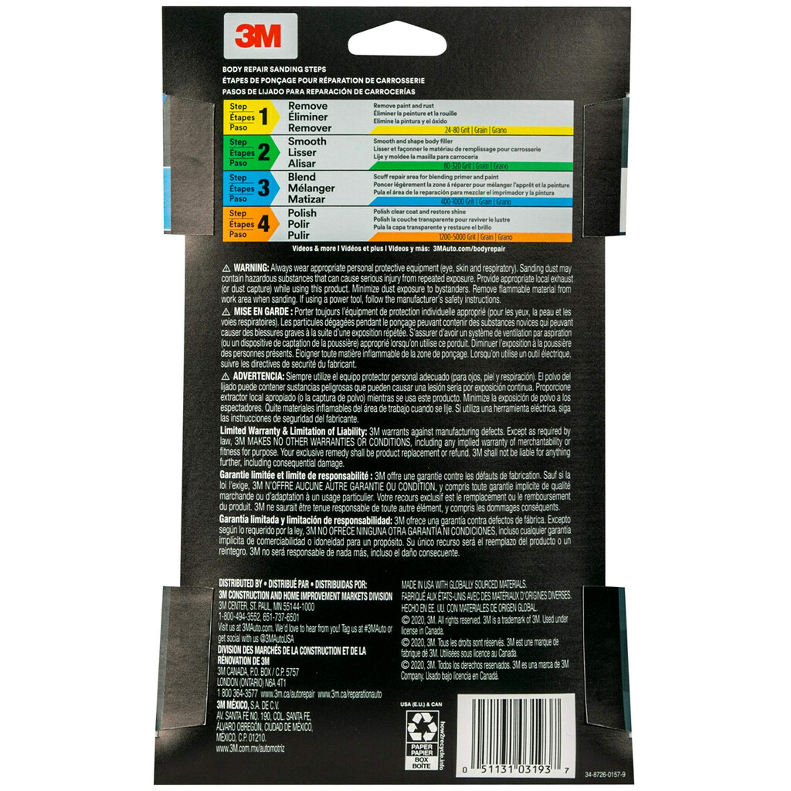 3M Paint & Body Scuff Pad, 03193, 6 in x 9 in, 1 Per Pack