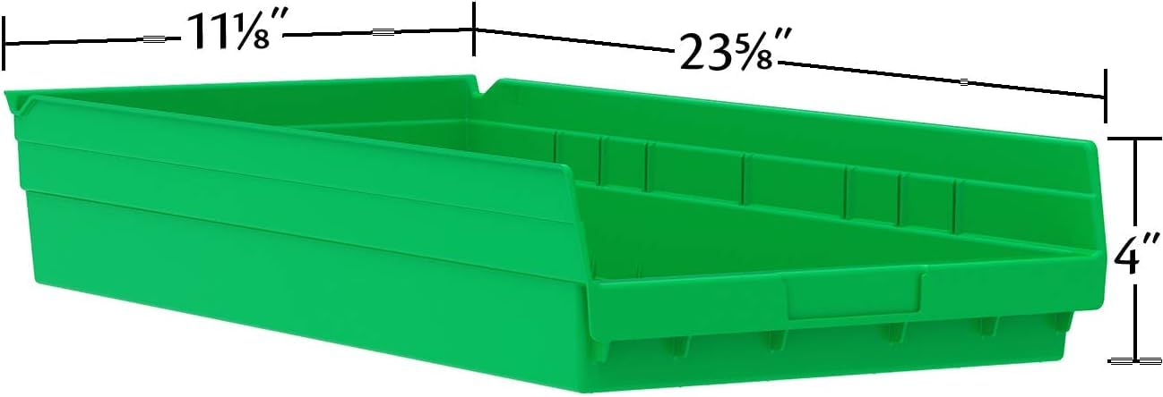 Akro-Mils 30174 Plastic Nesting Shelf Bin Box, (24-Inch x 11-Inch x 4-Inch), Blue, (6-Pack)
