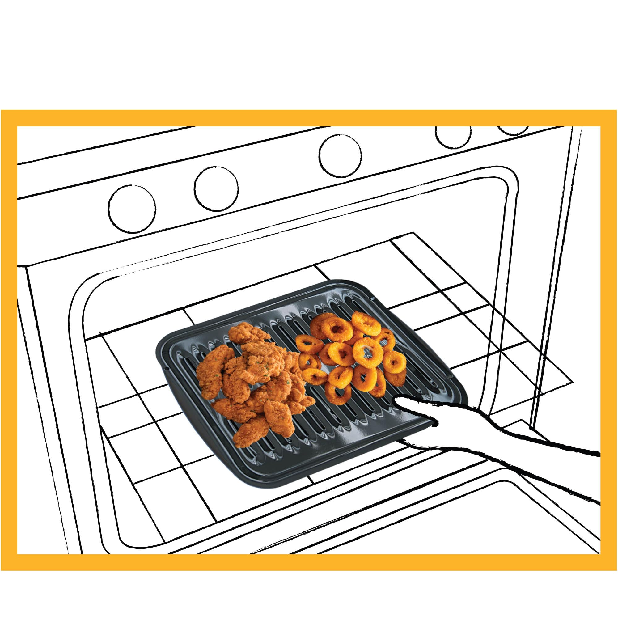 Range Kleen Broiler Pans for Ovens - BP102X 2 Pc Black Porcelain Coated Steel Oven Broiler Pan with Rack 16 x 12.75 x 1.75 Inches (Black)