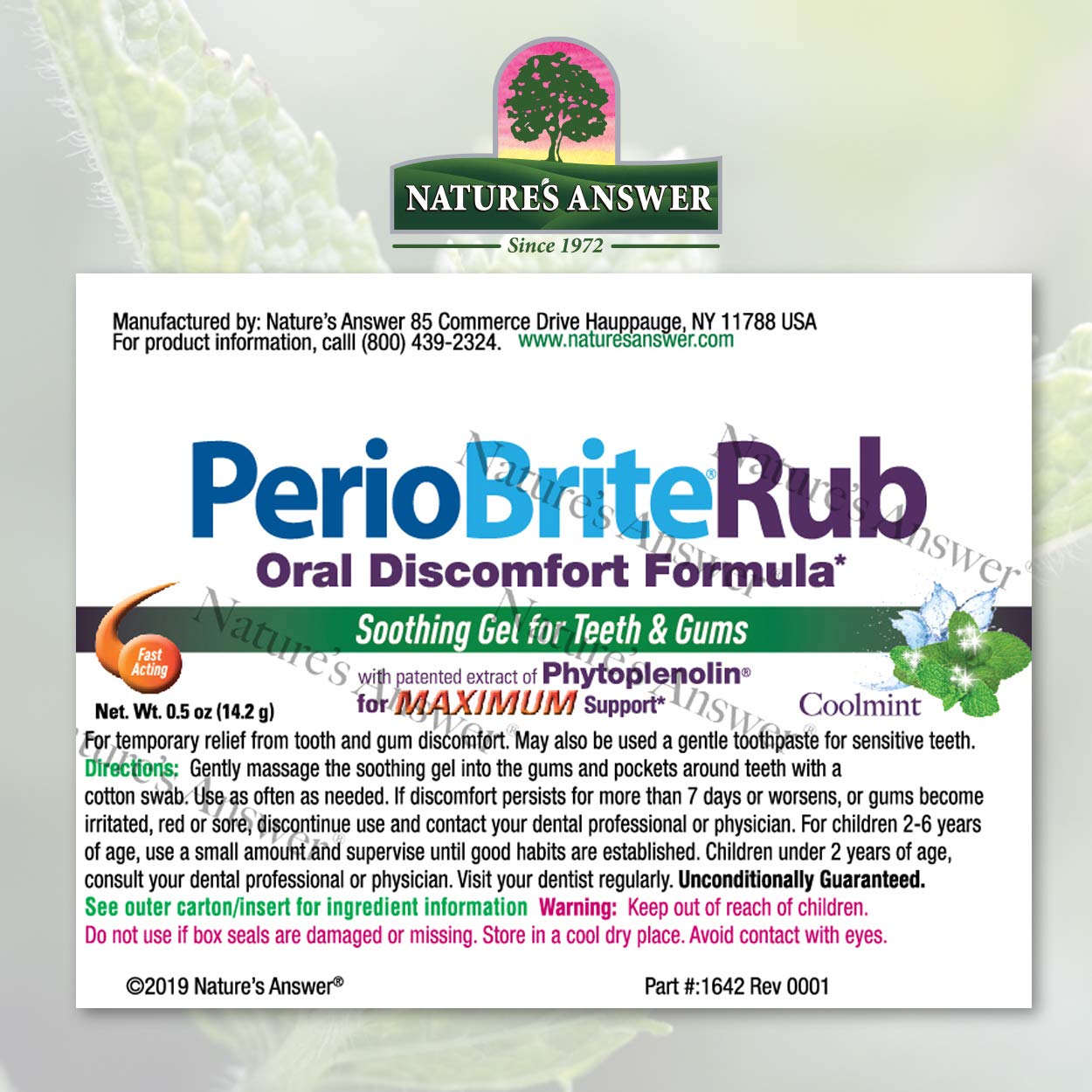 Natures Answer Periorub Topical Rub, 0.5 oz (Pack of 6) Dentist Formulated Soothing Gel for Teeth and Gums