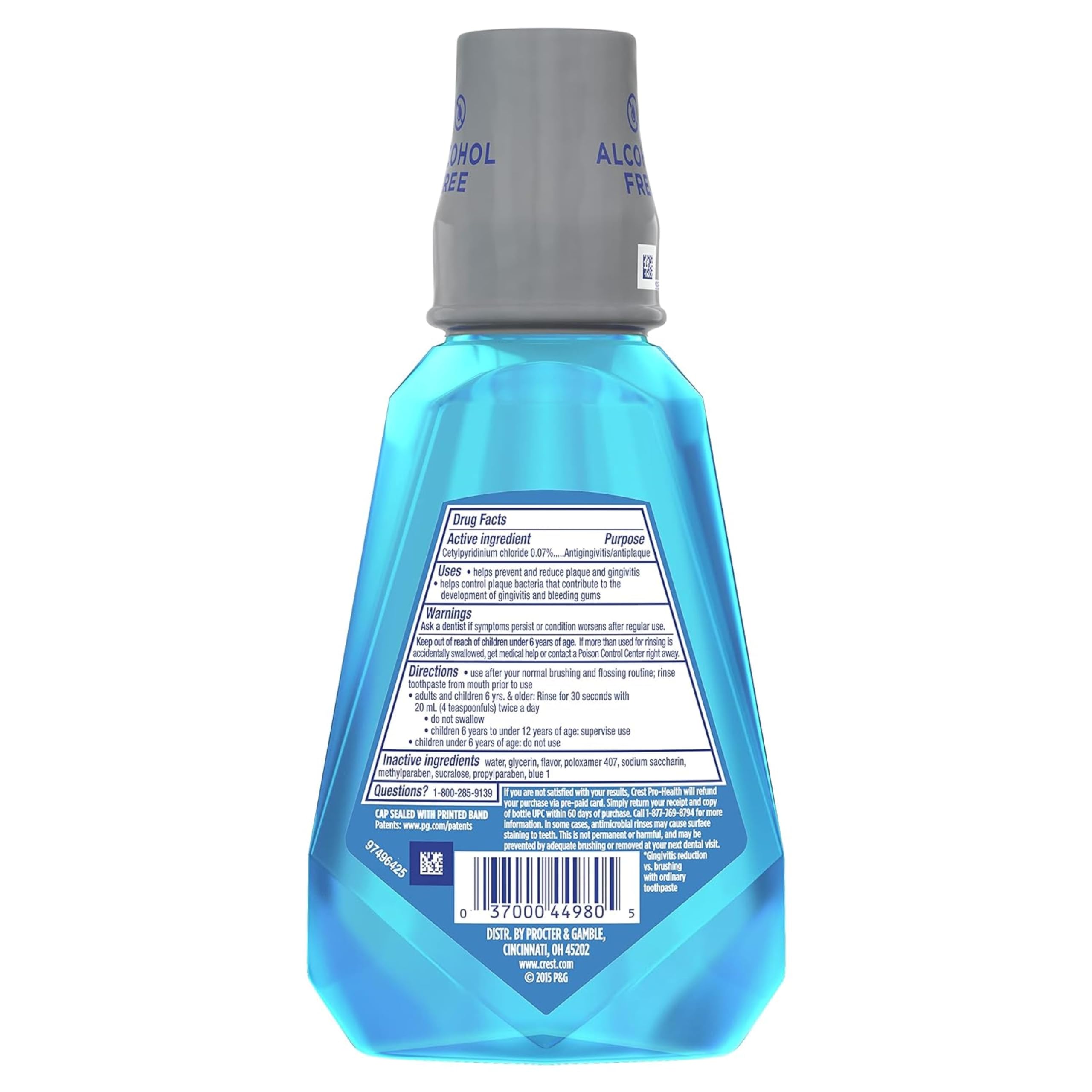 Crest Pro-Health Multi-Protection CPC Antigingivitis/Antiplaque Mouthwash Clean Mint, 8.4Oz