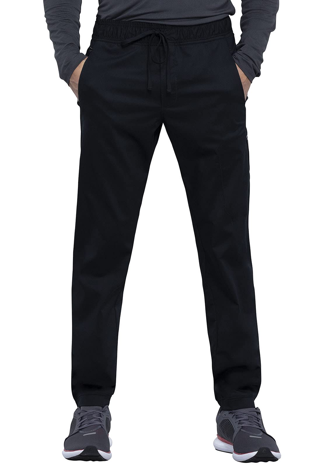 Cherokee Men Scrubs Pant Workwear Revolution Natural Rise Jogger WW012, M, Black