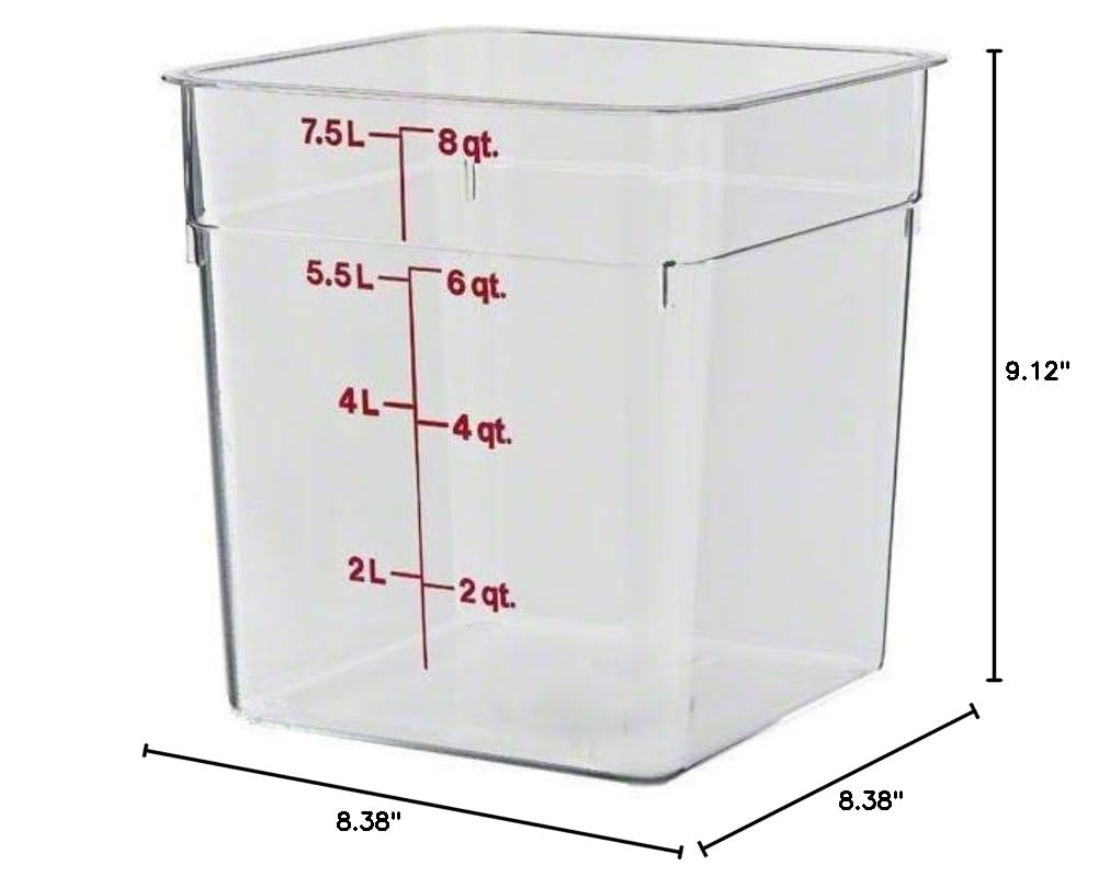 Cambro - 8SFSCW135 Camwear Polycarbonate Square Food Storage Container, 8 Quart (This does not come with a lid)