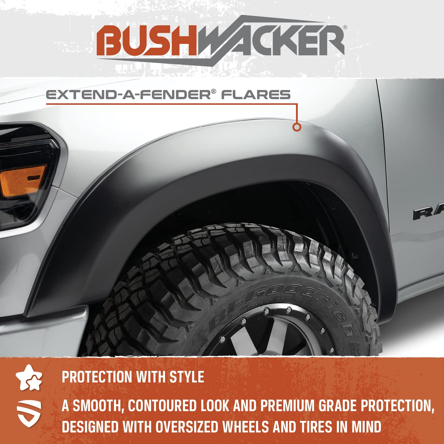 Bushwacker Extend-A-Fender Extended Front & Rear Fender Flares | 4-Piece Set, Black, Smooth Finish | 40903-11 | Fits 1997-1999 Tahoe; 1995-1999 Yukon, 4-Door