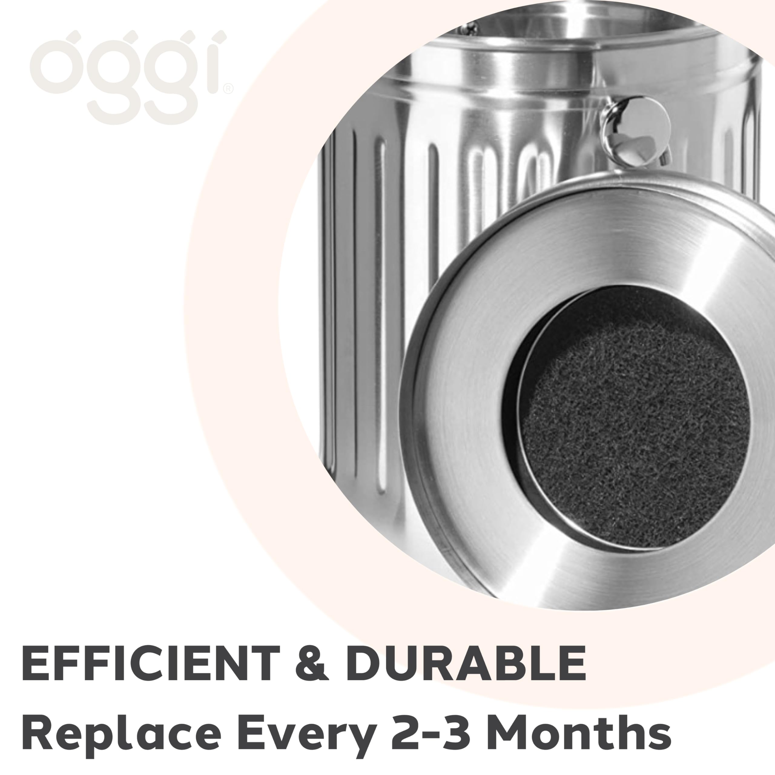 OGGI Set of 2 Charcoal Filters- Replacement Charcoal Filter for Countertop Compost Bin with Lid, Eco Friendly Products