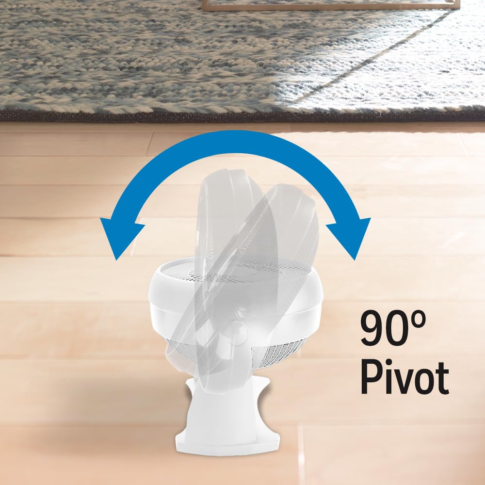 Honeywell HT-904 TurboForce Tabletop Air Circulator Fan, Small, White β Quiet Personal Fan for Home or Office, 3 Speeds and 90 Degree Pivoting Head