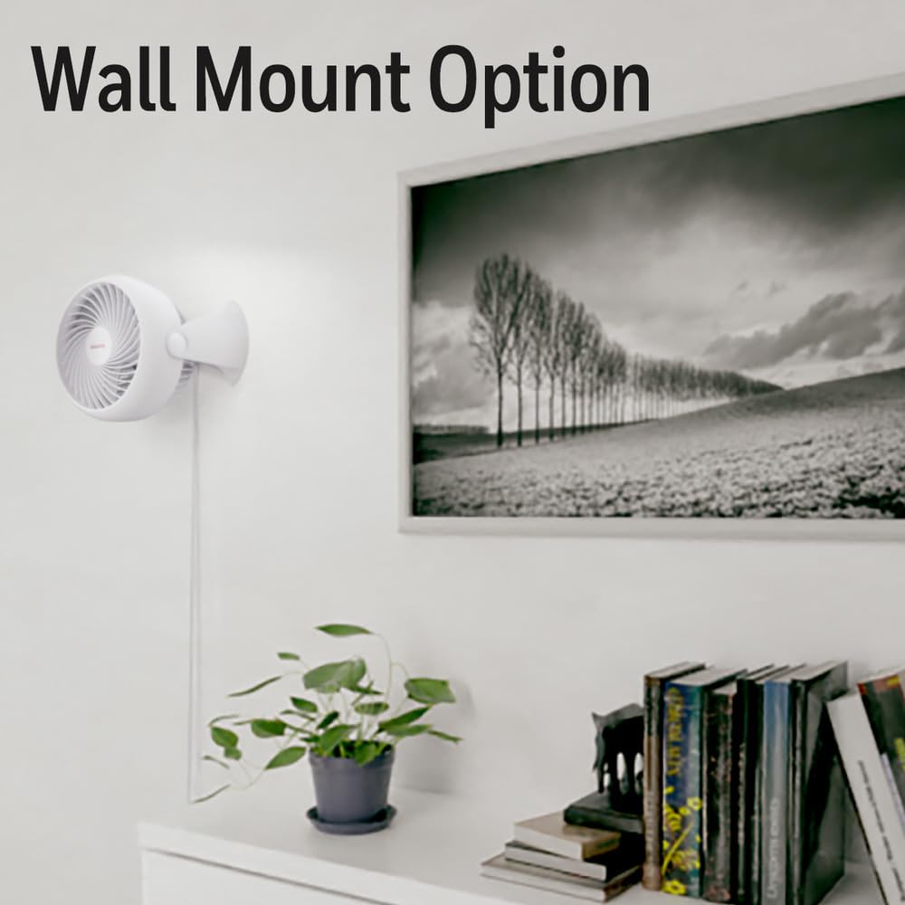 Honeywell HT-904 TurboForce Tabletop Air Circulator Fan, Small, White β Quiet Personal Fan for Home or Office, 3 Speeds and 90 Degree Pivoting Head