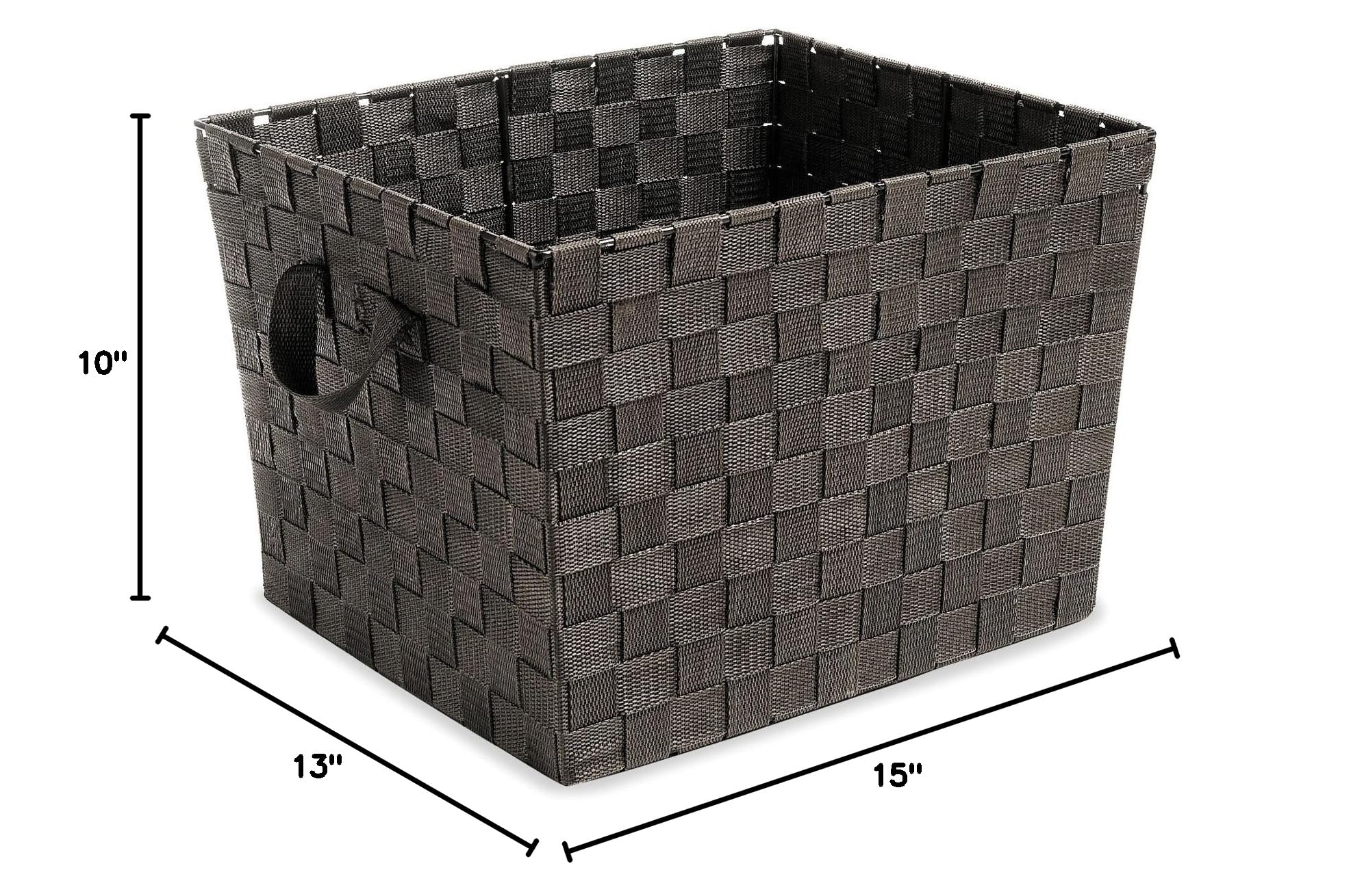 Whitmor Woven Strap Storage Tote Basket - Espresso