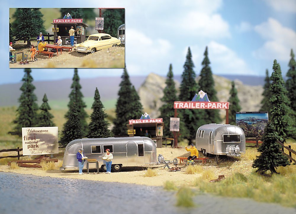 Busch 1054 Camping Trailer Park Scn HO Scale Scenery Kit
