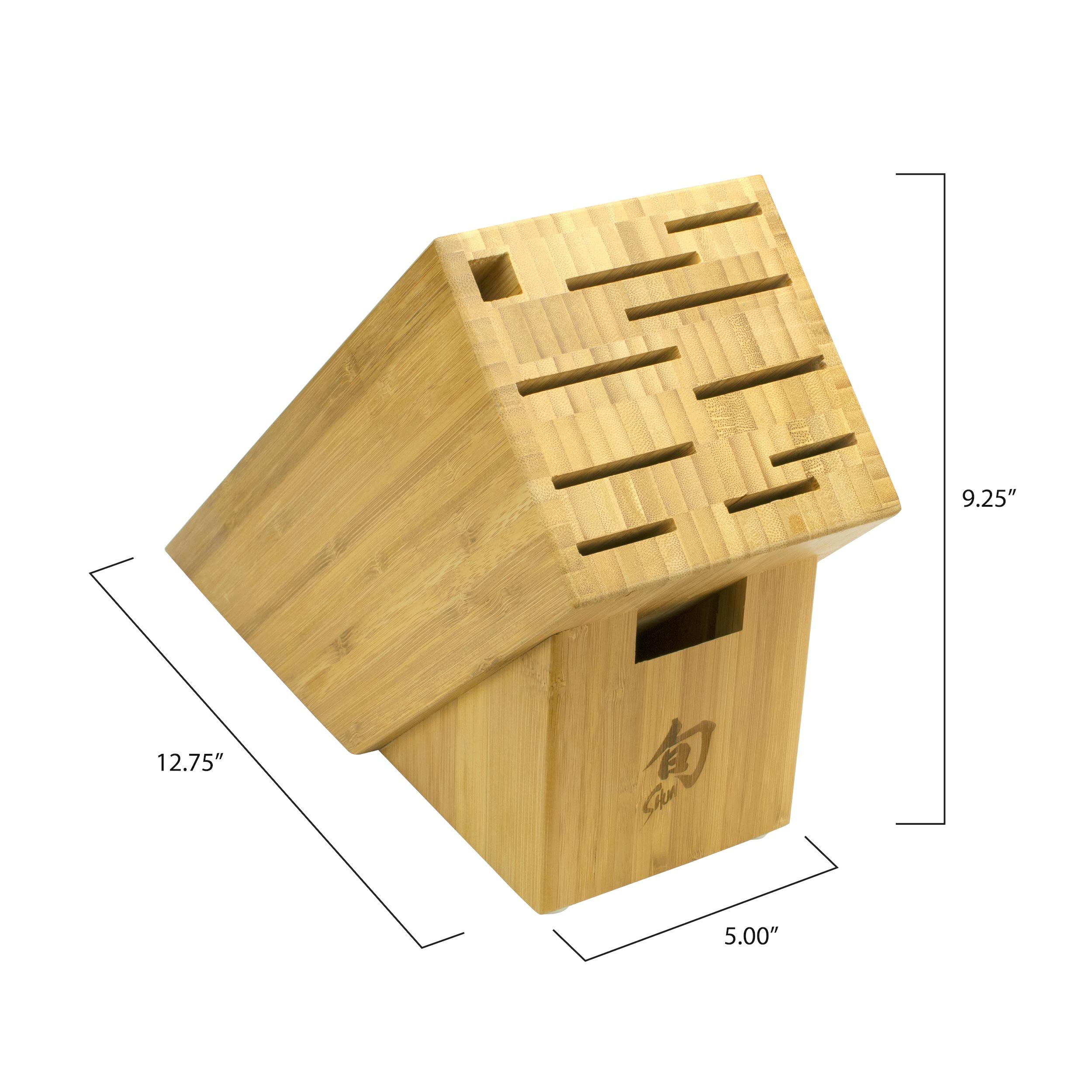 Shun Cutlery 11-Slot Bamboo Knife Block, Made from Tough, Sustainable Bamboo, Authentic, Japanese Universal Knife Block, Knife Holder for Kitchen Counter