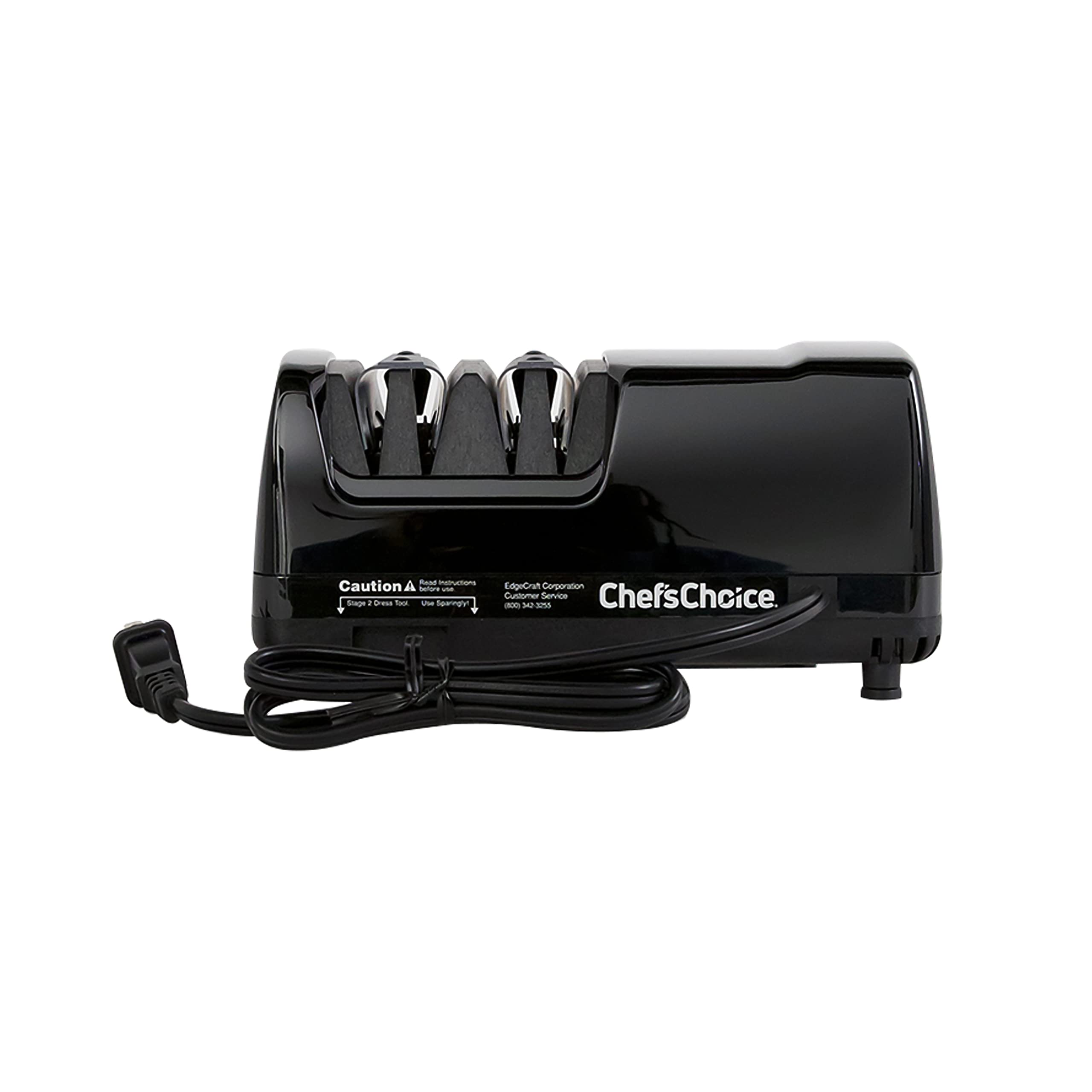 Chef'sChoice 316 Diamond Hone Knife Sharpener for 15-Degree Knives with Precision Guides to Sharpen Straight and Fine Edge Knives, 2-Stage, Black