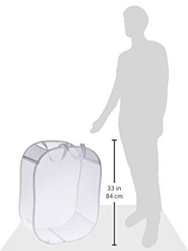 Whitmor Pop & Fold Laundry Bag, White or Blue