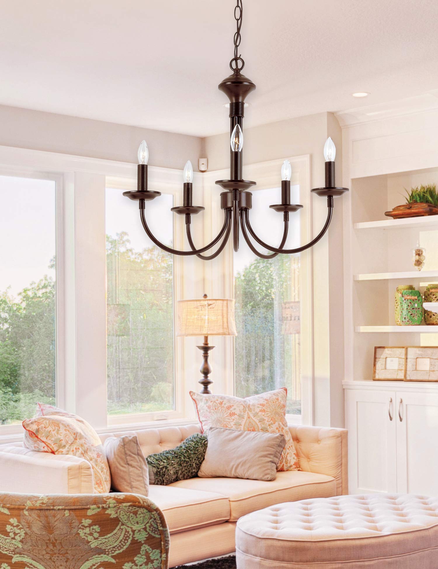 Bel Air Lighting TG9015 ROB Traditional Five Chandelier Outdoor-Post-Lights, Bronze/Dark