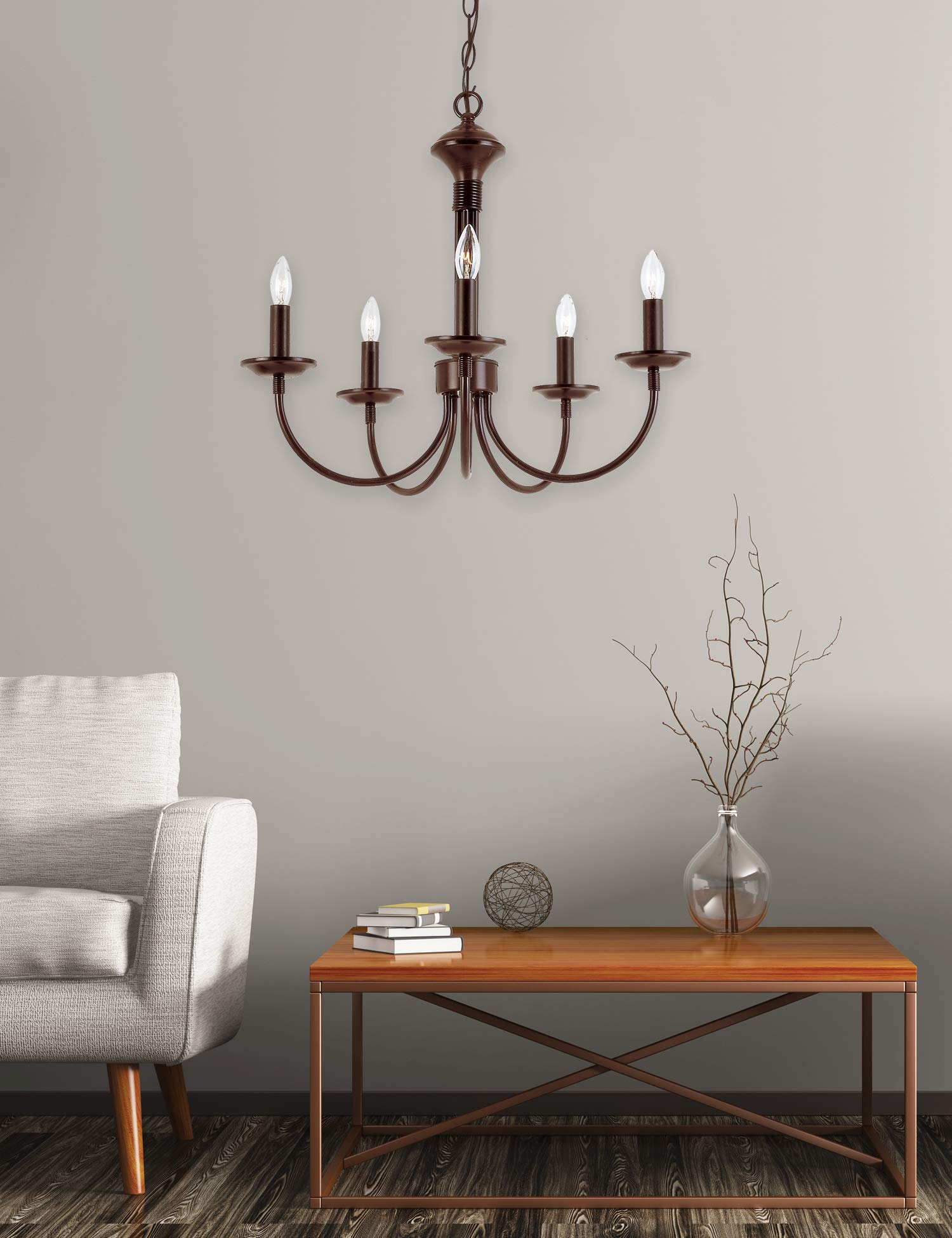 Bel Air Lighting TG9015 ROB Traditional Five Chandelier Outdoor-Post-Lights, Bronze/Dark