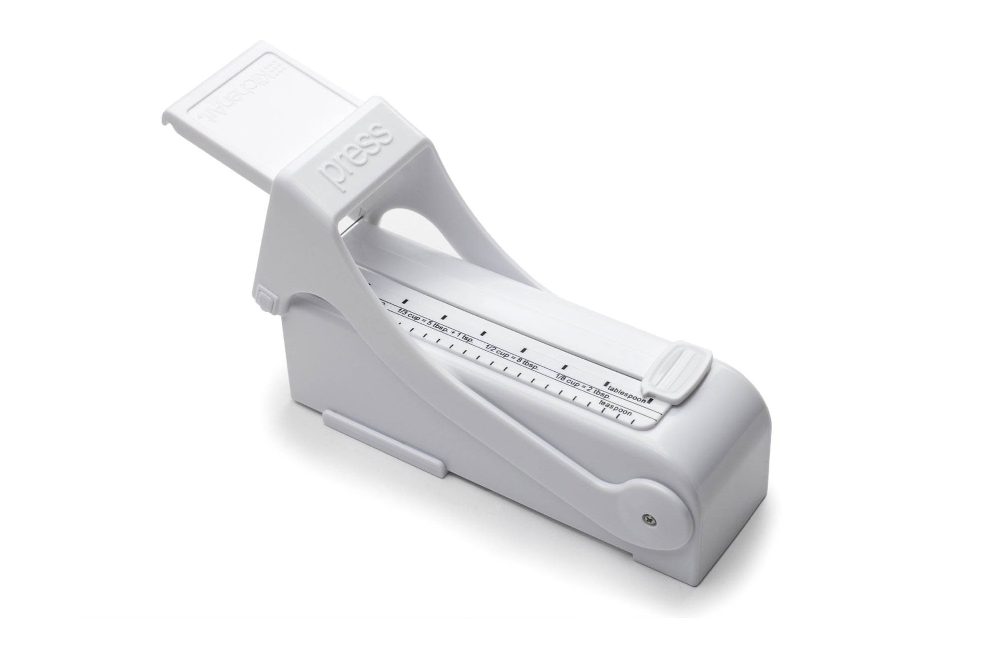 KitchenArt Buttermate Butter Cutter Slicer, Measuring Dispenser and Keeper, White