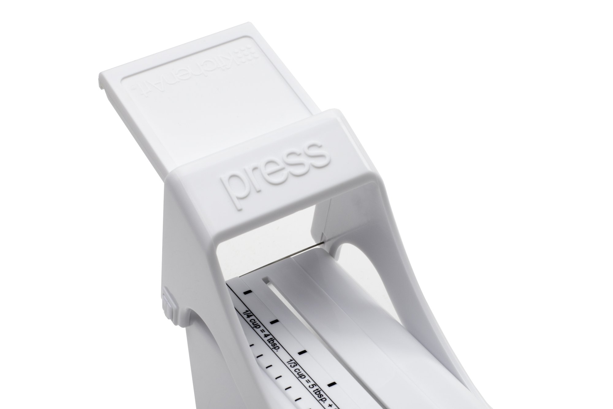 KitchenArt Buttermate Butter Cutter Slicer, Measuring Dispenser and Keeper, White