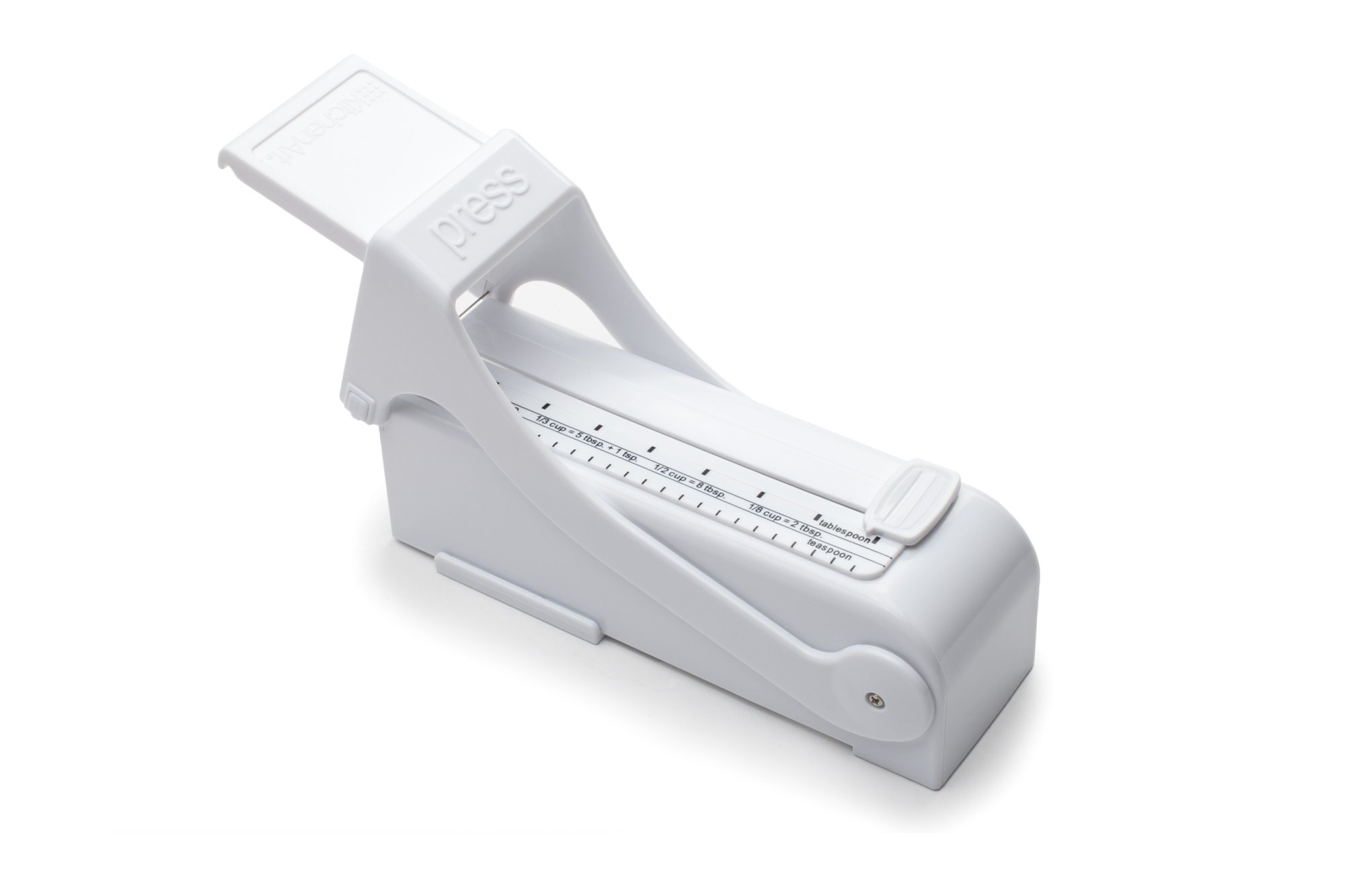 KitchenArt Buttermate Butter Cutter Slicer, Measuring Dispenser and Keeper, White