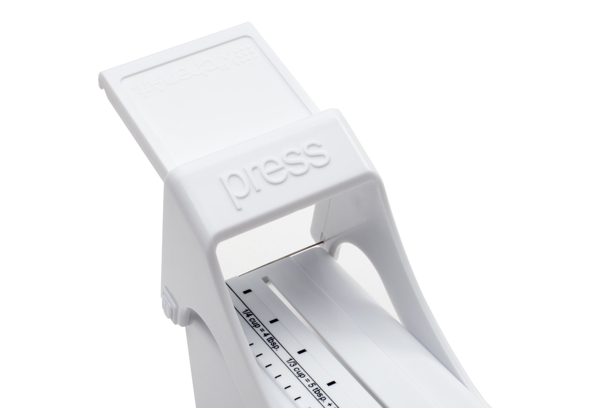 KitchenArt Buttermate Butter Cutter Slicer, Measuring Dispenser and Keeper, White