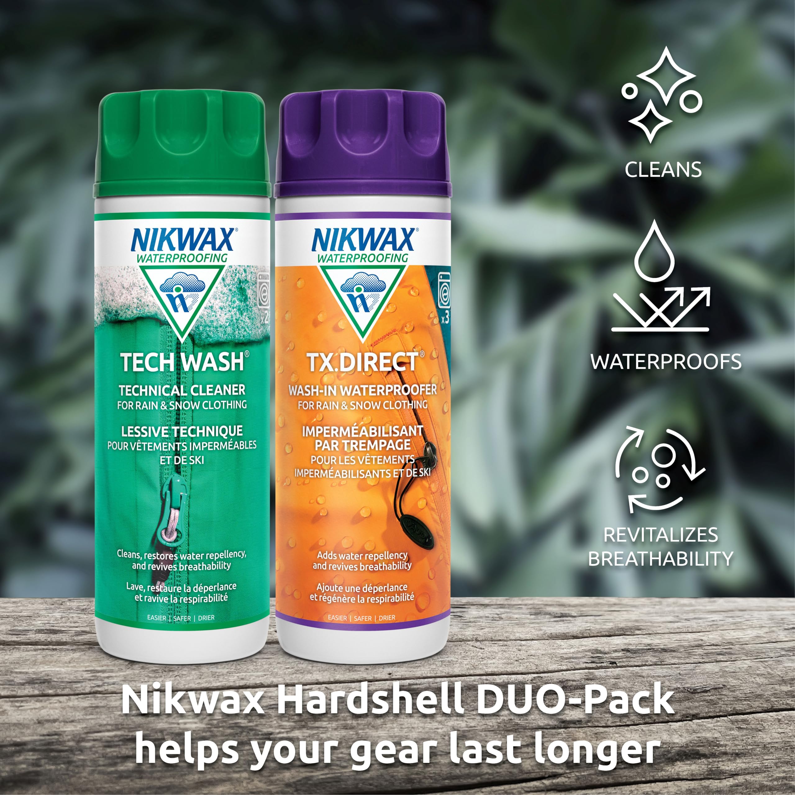 Nikwax Hardshell Cleaning & Waterproofing DUO-Pack, One-Color 20 oz. / 600ml