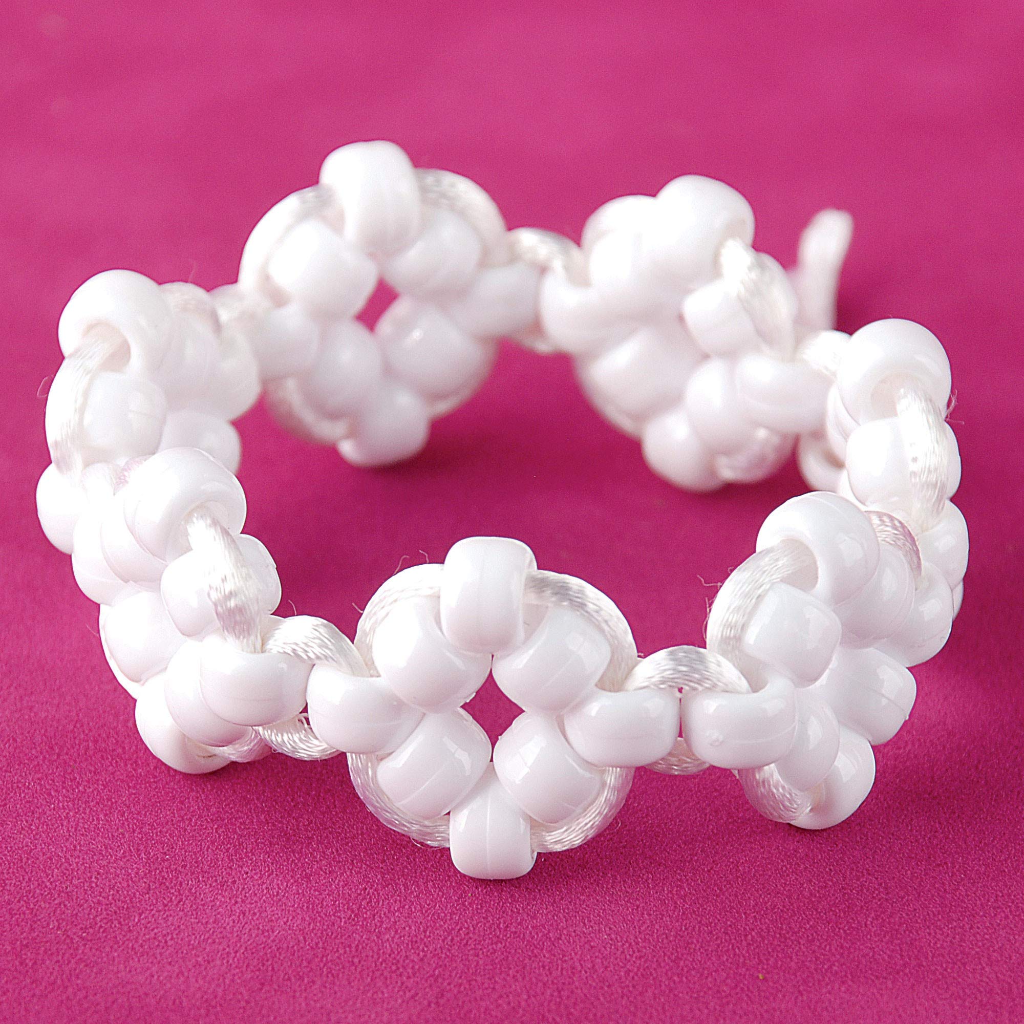 The Beadery 6 by 9mm Barrel Pony Bead, White, 900-Pieces
