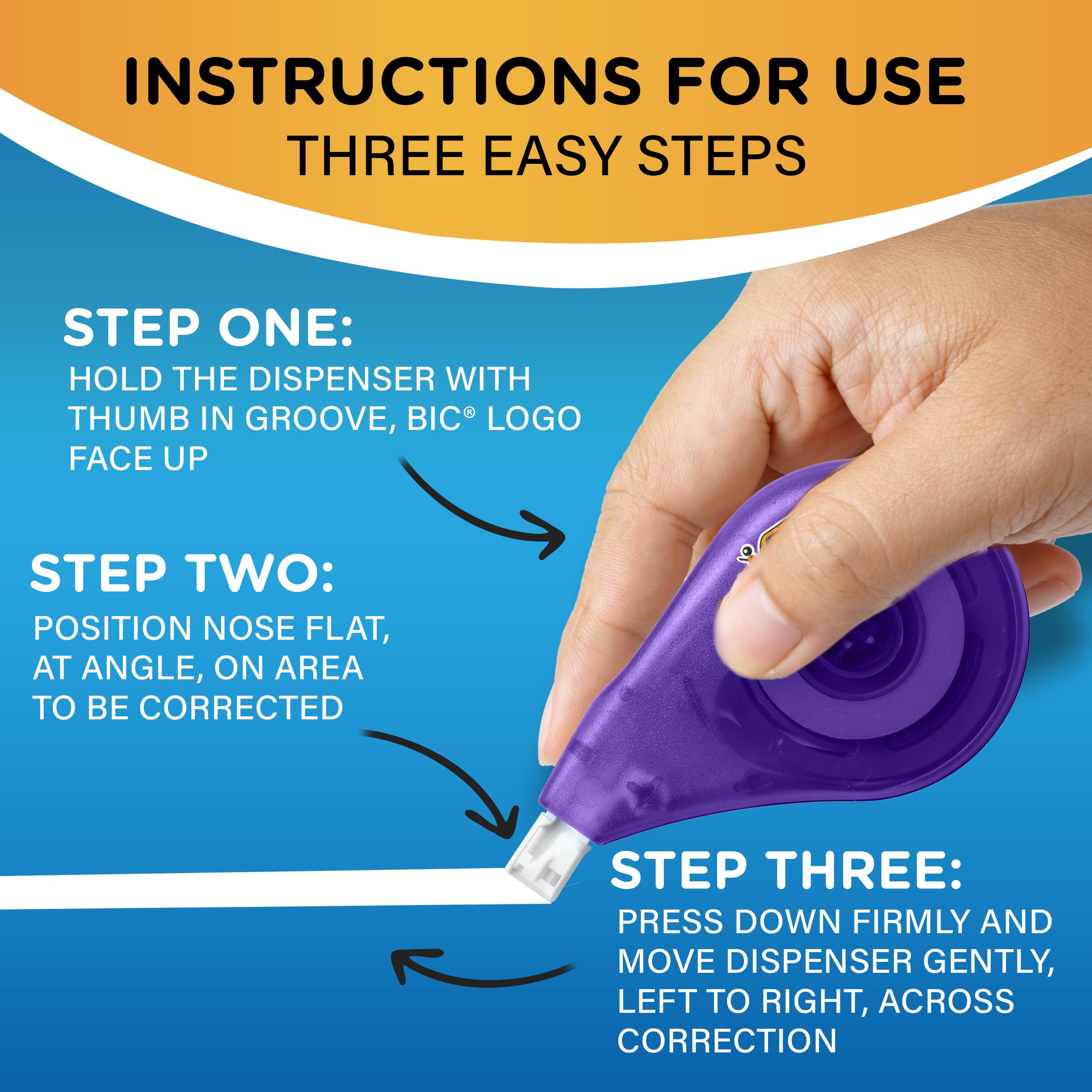 BIC Wite-Out Brand EZ Correct Correction Tape, 39.3 Feet, 10-Count Pack of white Correction Tape, Fast, Clean and Easy to Use Tear-Resistant Tape Office or School Supplies