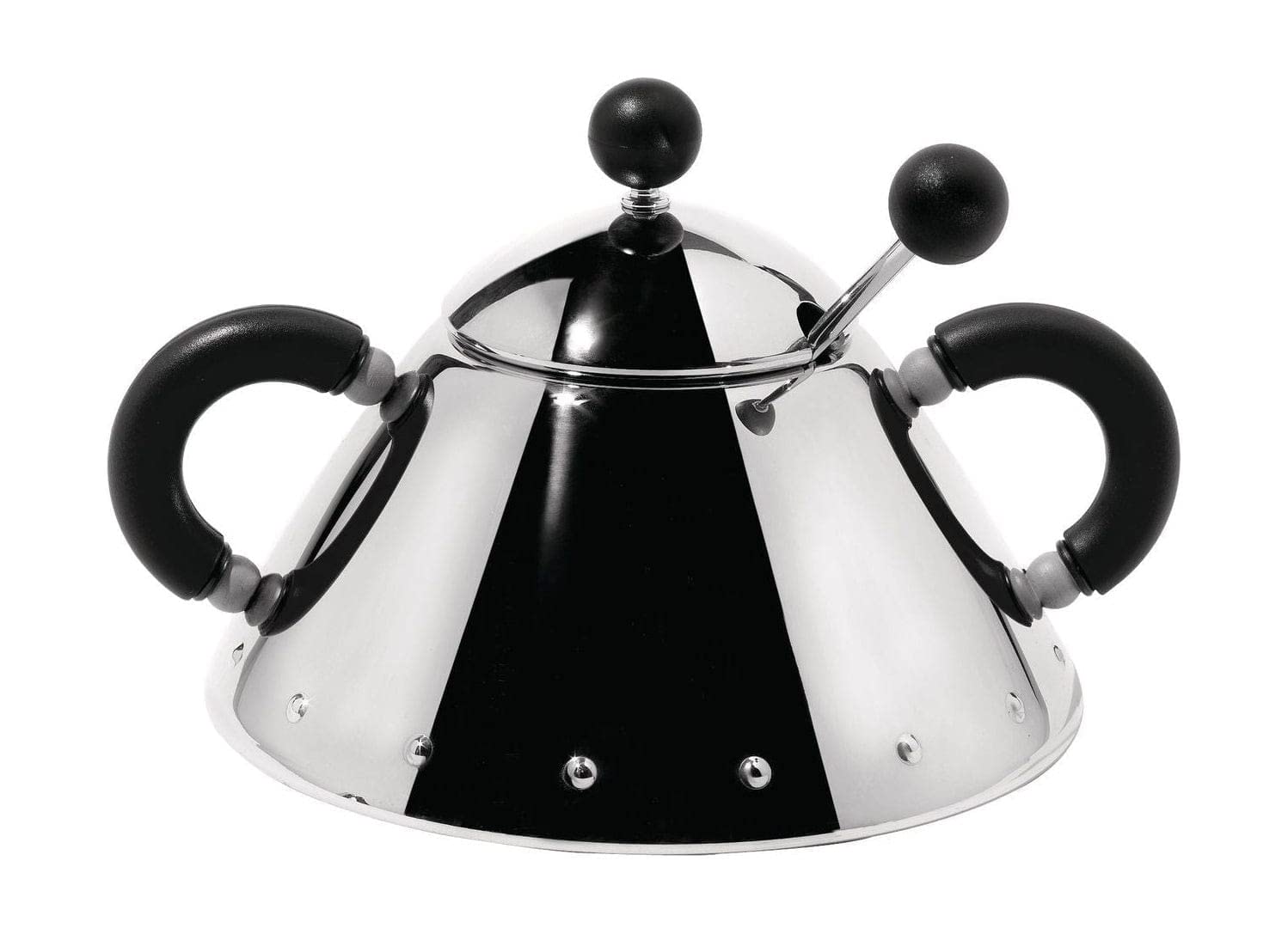 Alessi B Sugar Bowl and Spoon, Black