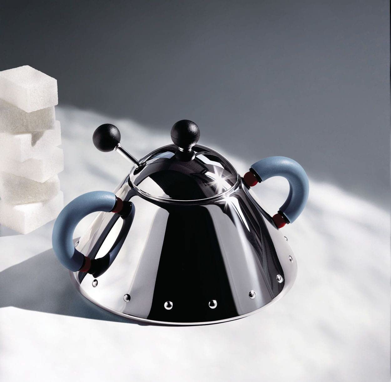 Alessi B Sugar Bowl and Spoon, Black