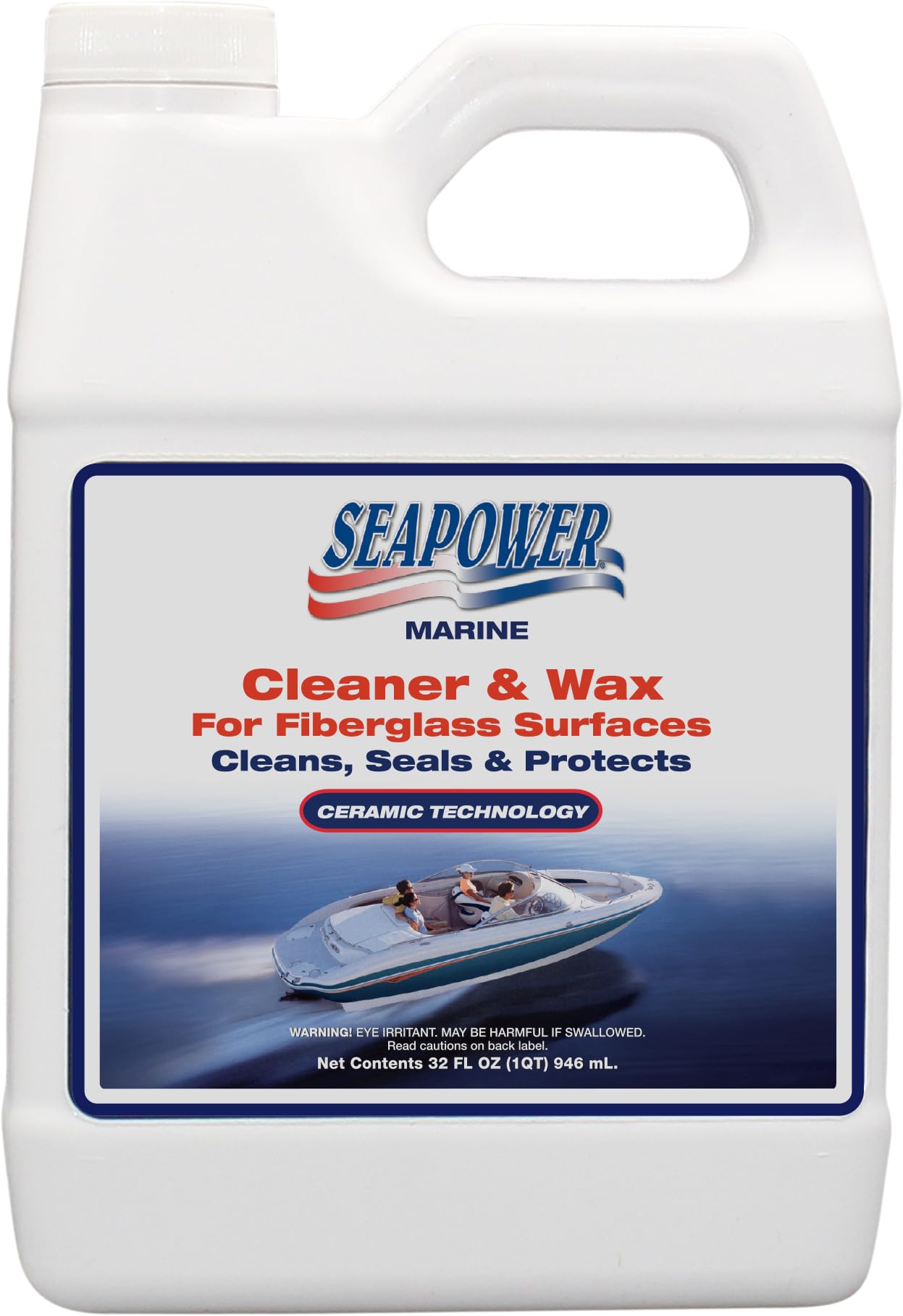 Seapower SQ-32 Marine Cleaner and Wax with Carnauba and Silicone - 32 oz.