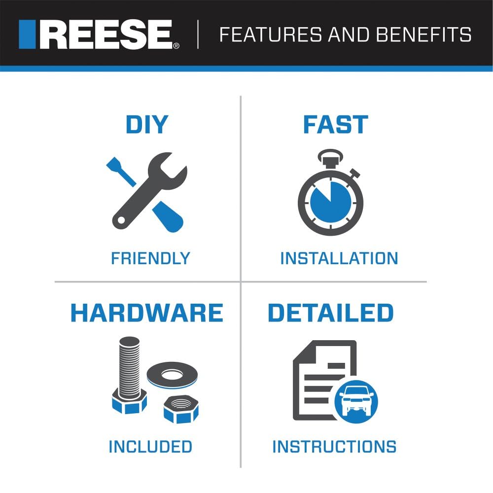 Reese 44603 Class 4 Trailer Hitch, 2 Inch Receiver, Black, Compatible with 2003-2009 Dodge Ram 3500, 2003-2009 Dodge Ram 2500, 2003-2010 Dodge Ram 1500, 2011-2022 RAM 1500