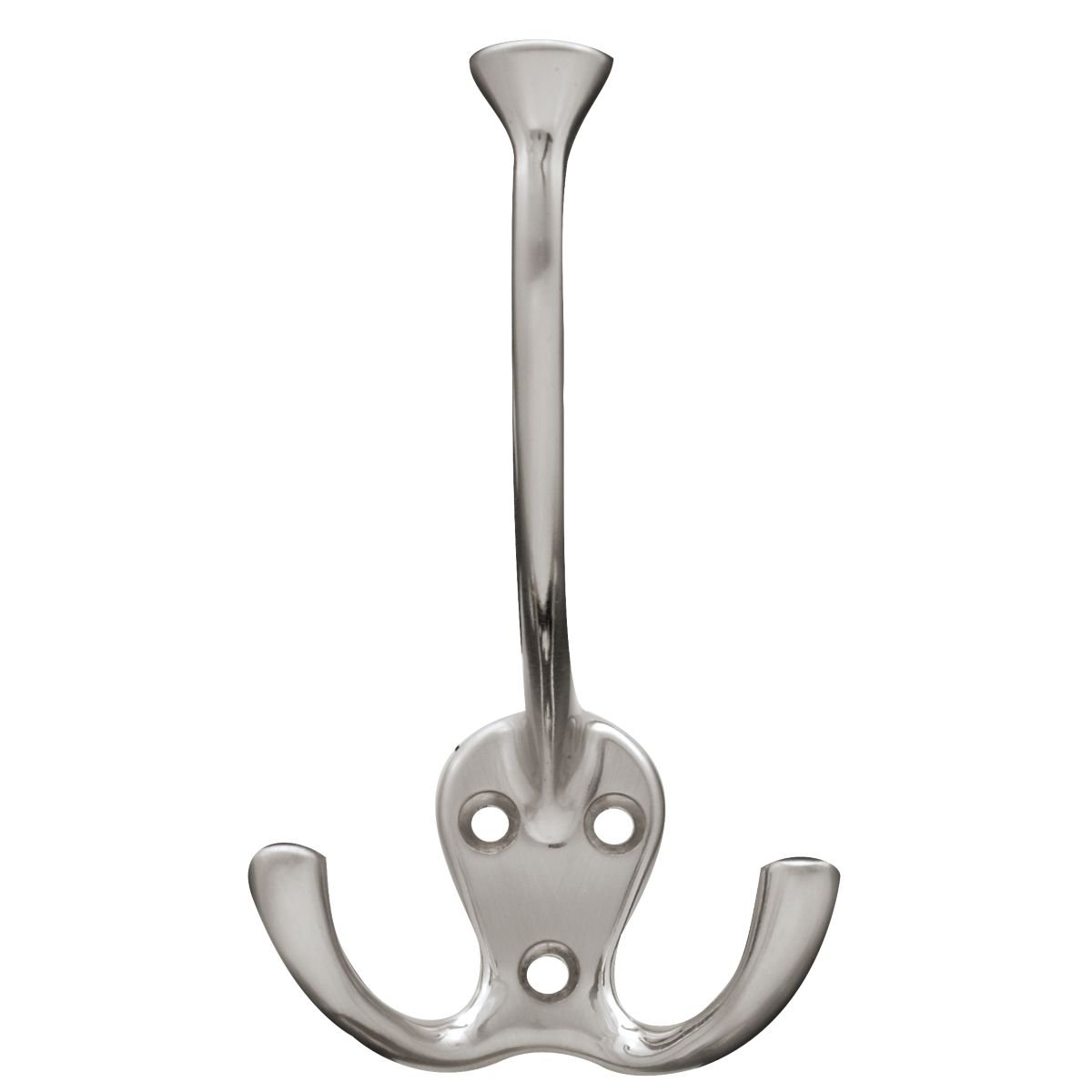 Flared Tri-Hook, Matte Nickel, 1 piece, Packaging May Vary
