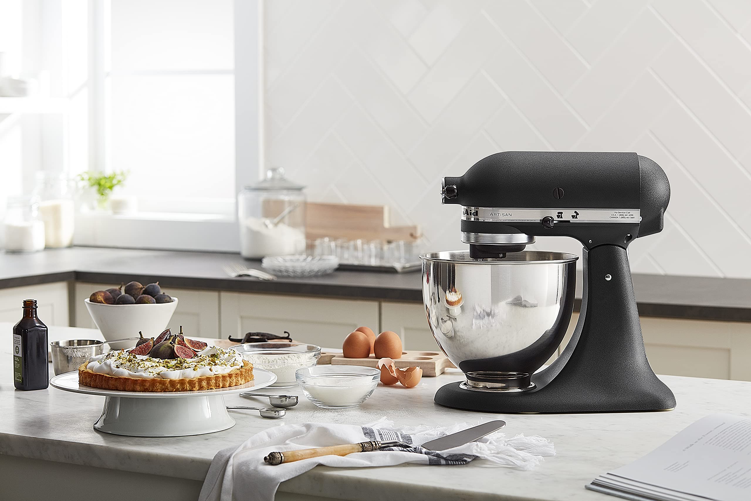 KitchenAid RRK150BK 5 Qt. Artisan Series Stand Mixer - Imperial Black (Renewed)