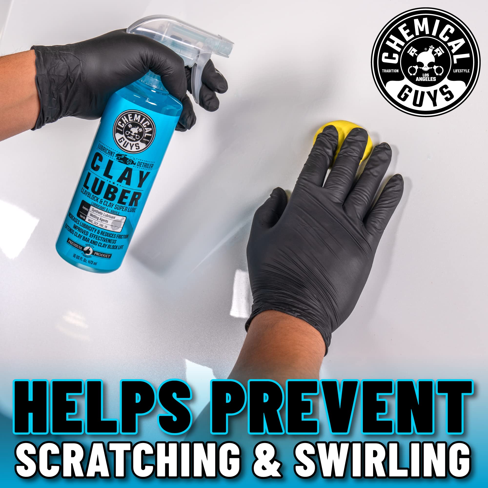 Chemical Guys CLY_109 Light Duty Clay Bar and Luber Synthetic Lubricant Kit (16 oz) (2 Items) , Blue