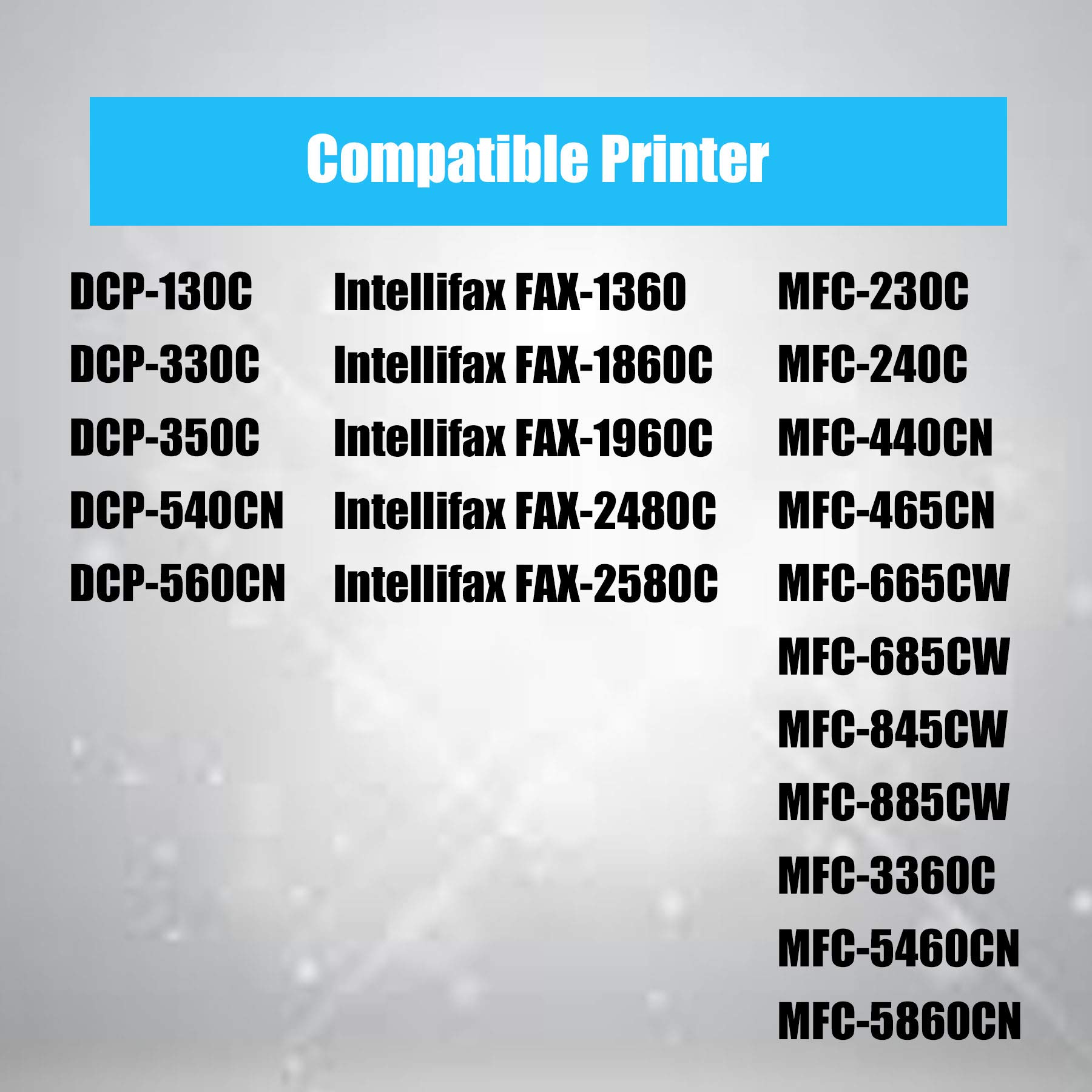 18 Pack. Compatible Cartridges For Brother LC-51. Includes Cartridges for 6 ea LC-51 Black + 4ea LC-51 Cyan + 4ea LC-51 Magenta + 4ea LC-51 Yellow.