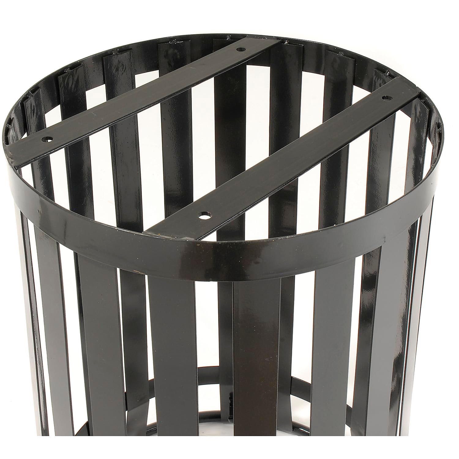 Global Industrial 36 Gallon Outdoor Metal Waste Receptacle, Black