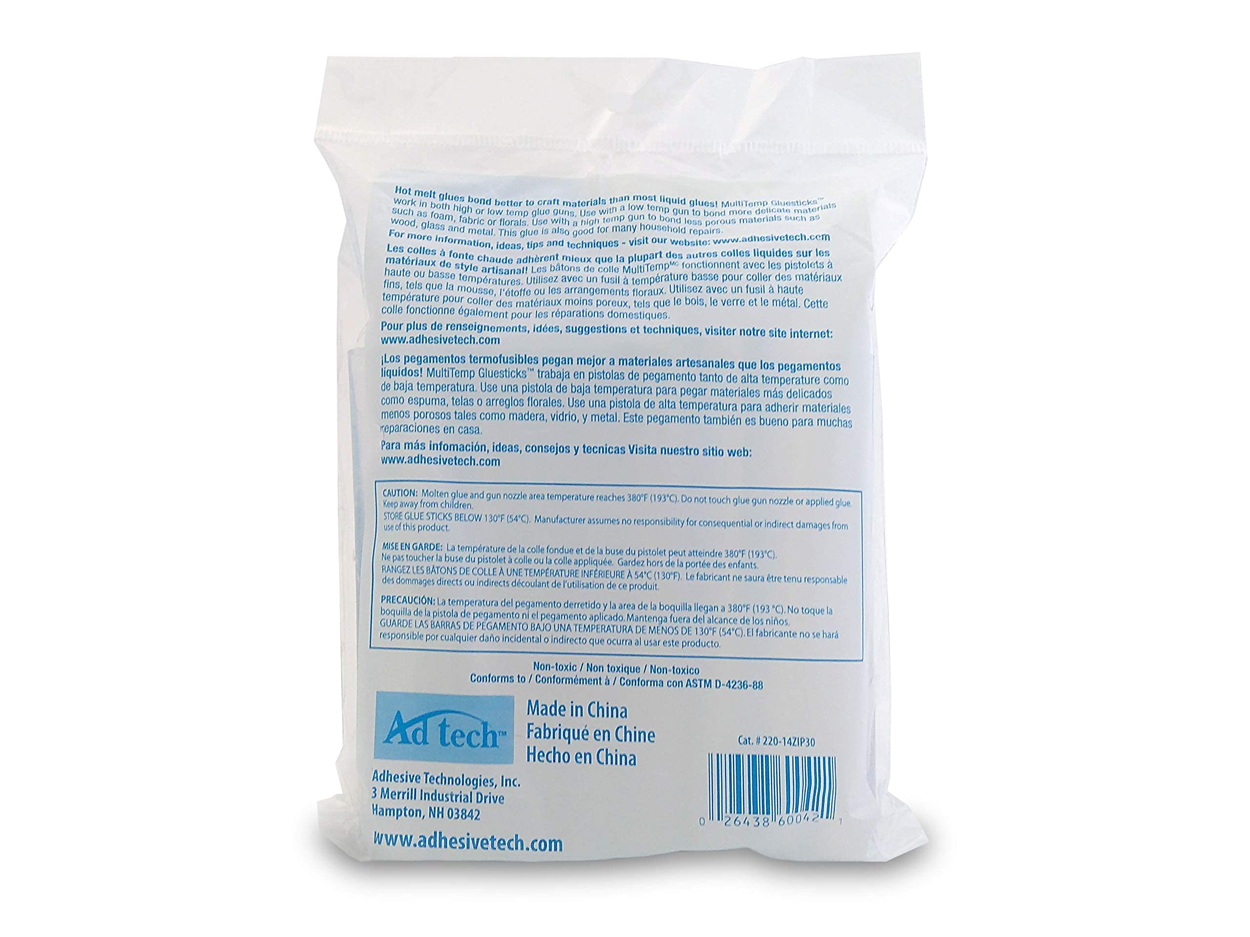 Adhesive Technologies 220-14ZIP30 Multi Temp Full Size Glue, 4-Inch, 30-Pack