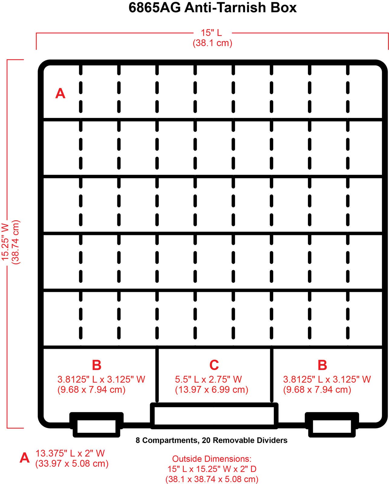 ArtBin 6865AT Super Satchel Slim 8 Compartment Crafting & Jewelry Organizer with Anti-Tarnish Technology, [1] Plastic Storage Case, Clear