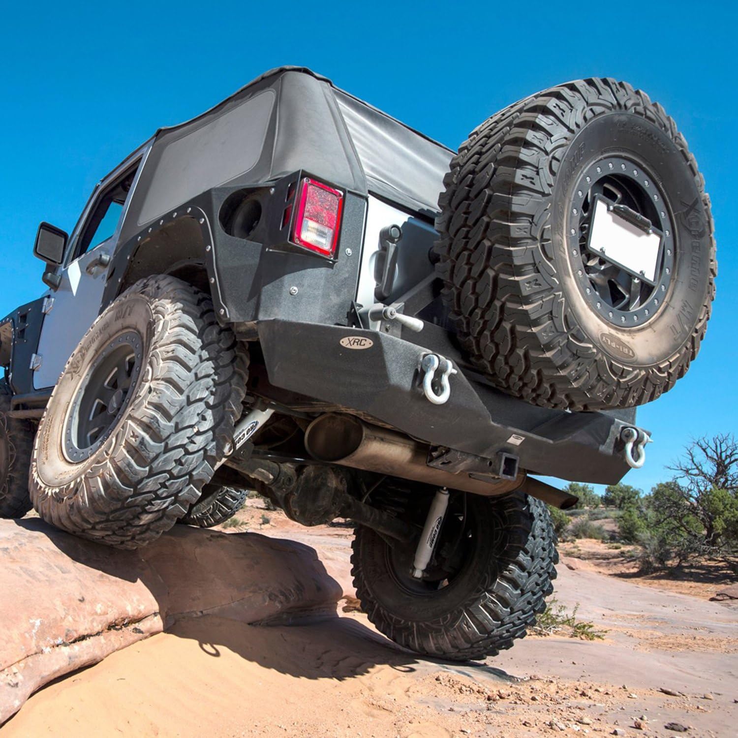 Smittybilt XRC Gen 1 Rear Bumper with Hitch and Tire Carrier (Black) - 76856